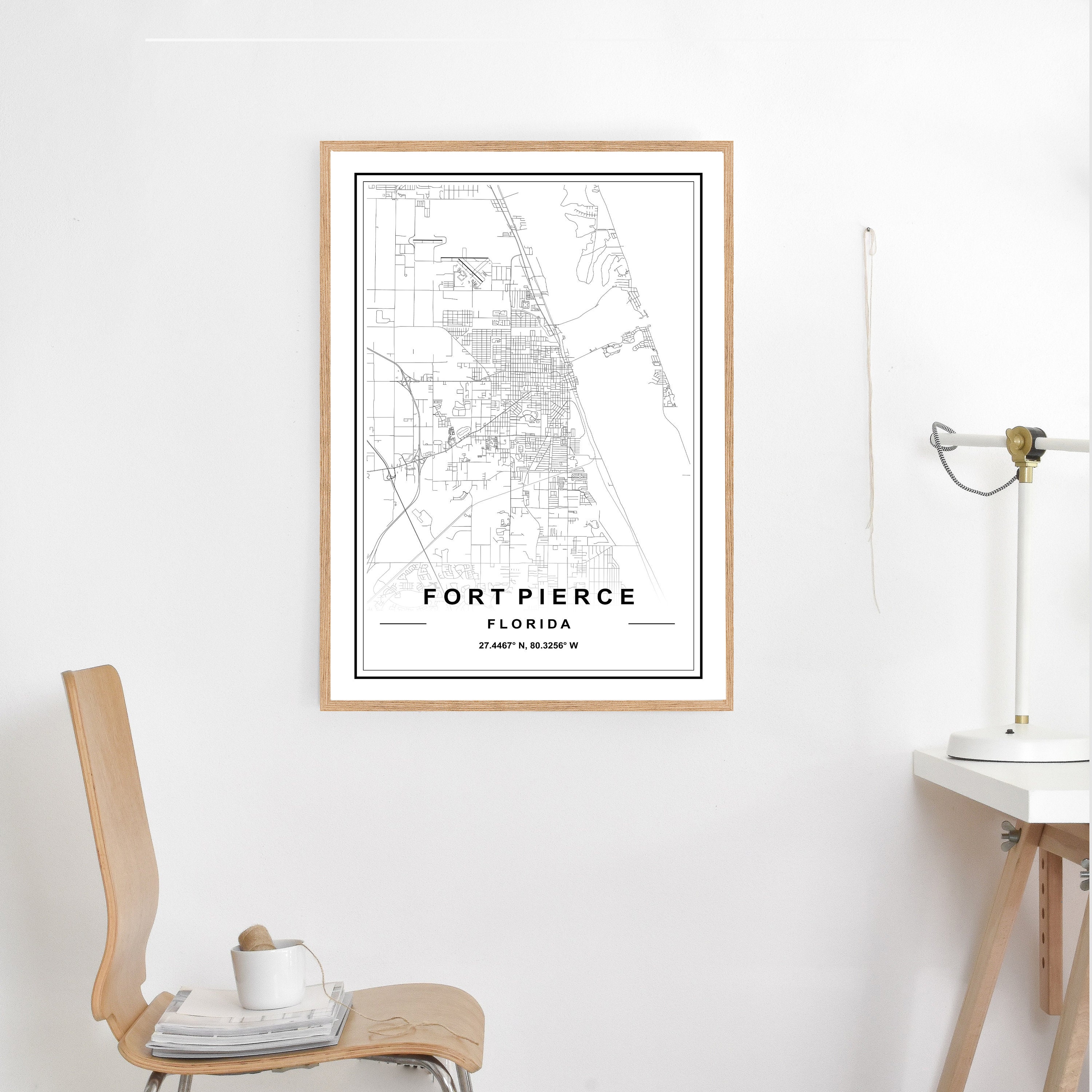 FORT PIERCE MAP High Res Download Map of Fort Pierce Fort - Etsy