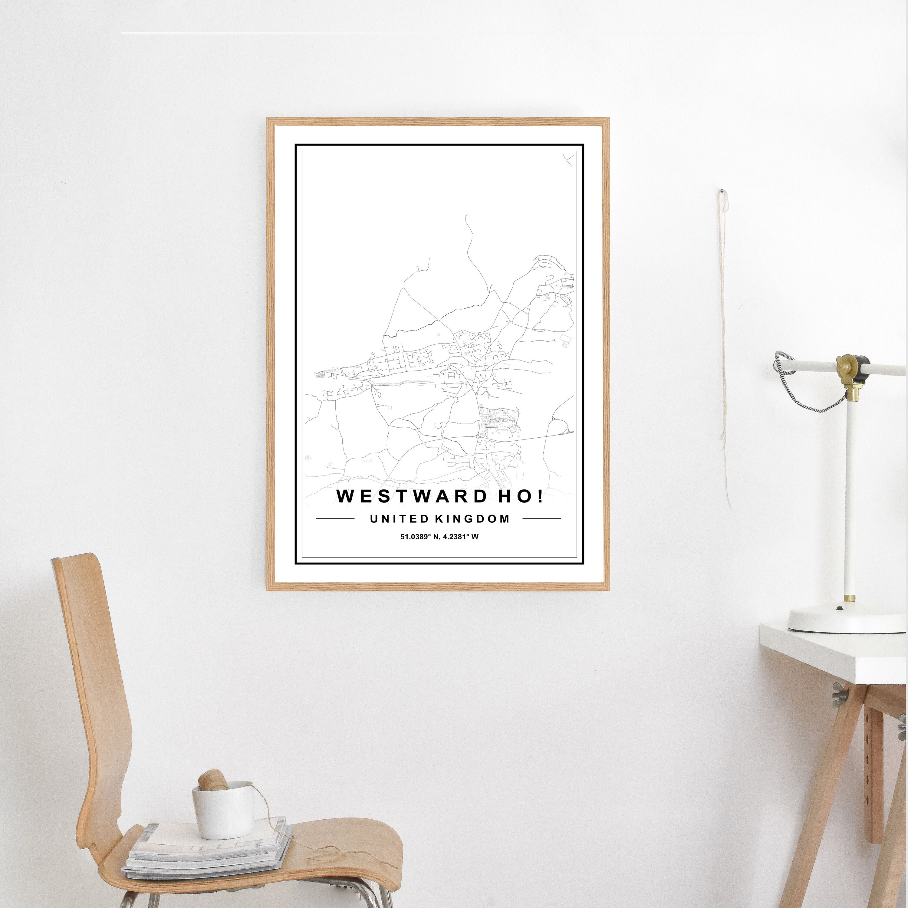 WESTWARD HO MAP High Res Map Map of Westward Ho Westward - Etsy UK