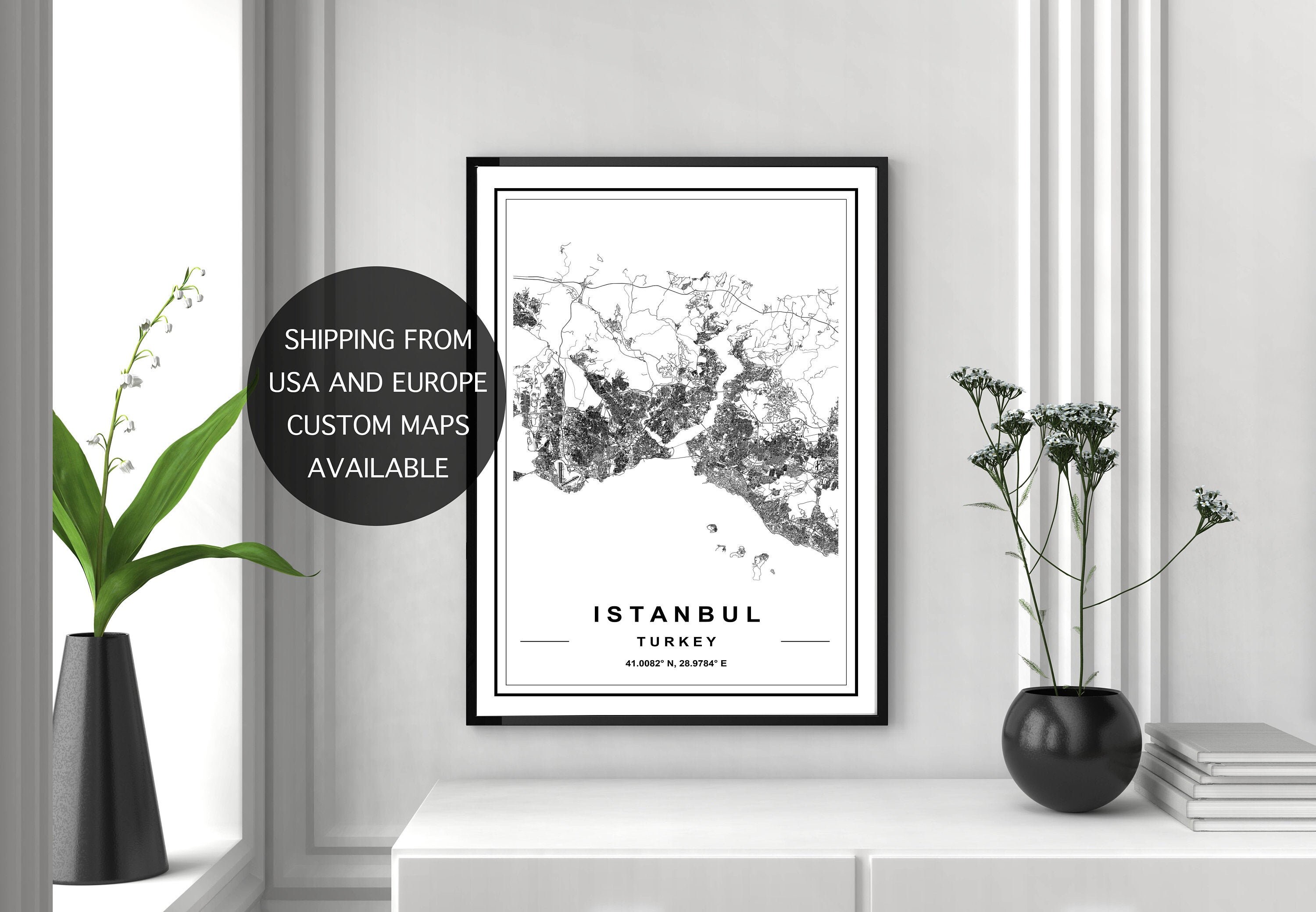 ISTANBUL MAP PRINT, High Res Map, Map of Istanbul, Istanbul City Map ...