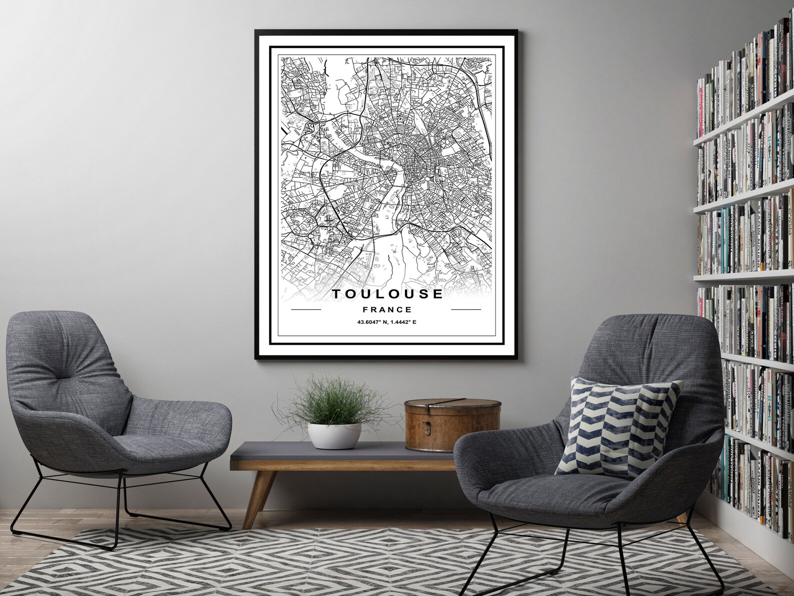 TOULOUSE MAP PRINT High Res Map Map of Toulouse Toulouse - Etsy
