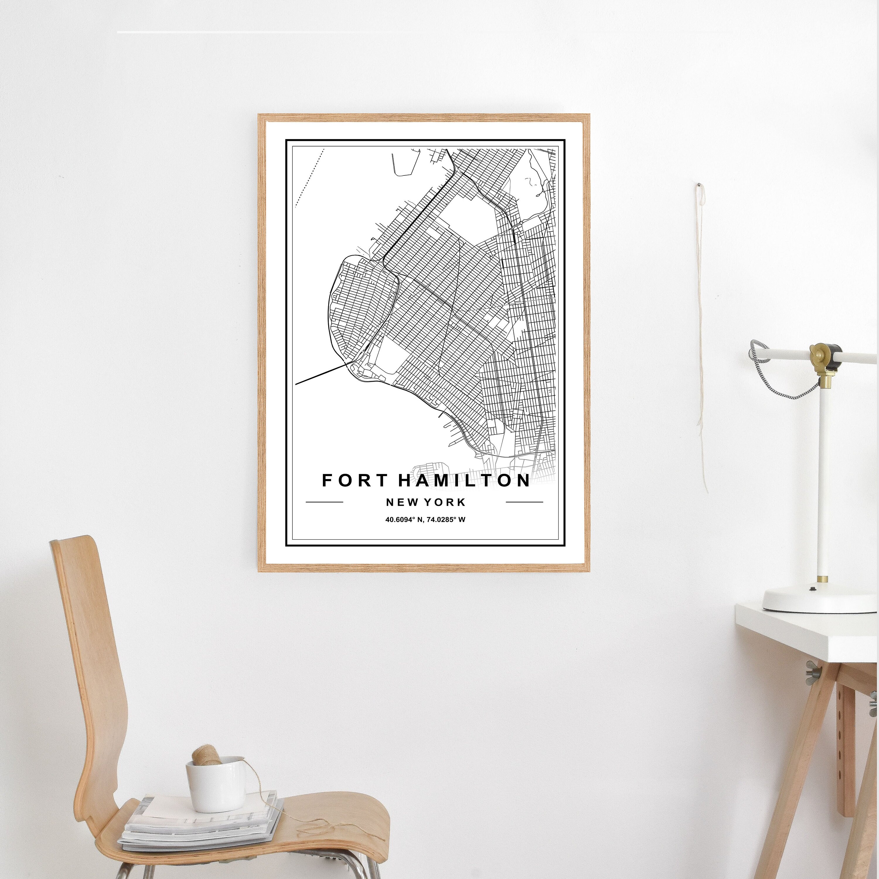 FORT HAMILTON MAP High Res Map Map of Fort Hamilton New - Etsy