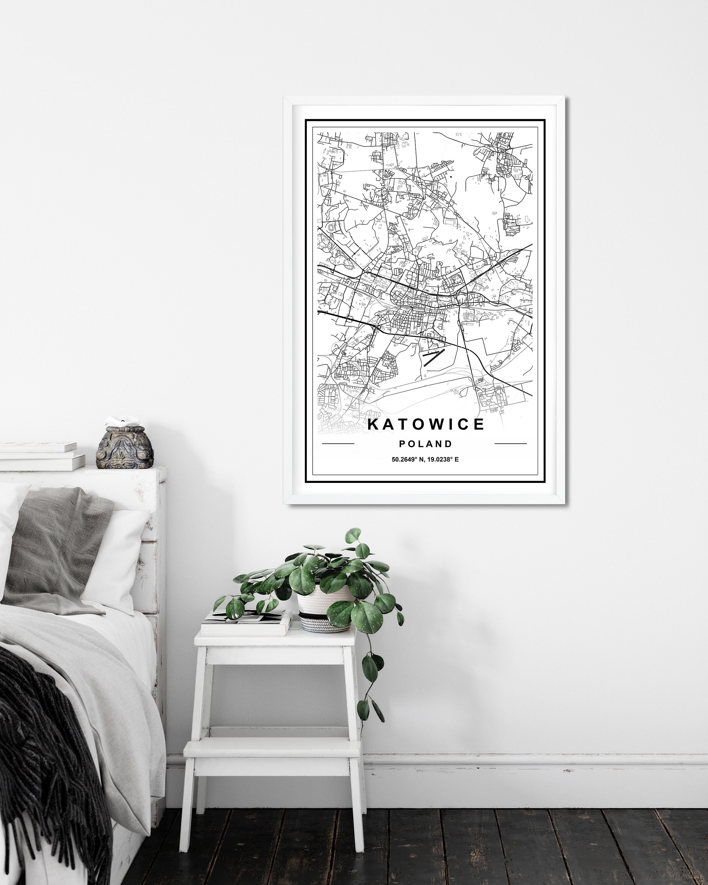 KATOWICE MAP PRINT High Res Map Map of Katowice Katowice - Etsy