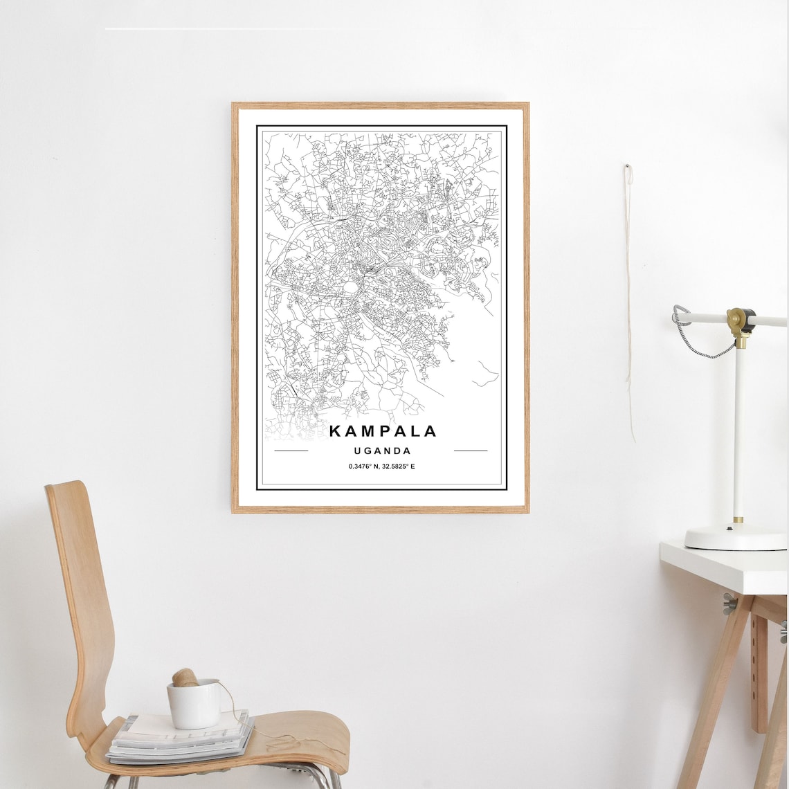 KAMPALA MAP PRINT, High Res Map, Map of Kampala Uganda, Kampala City ...