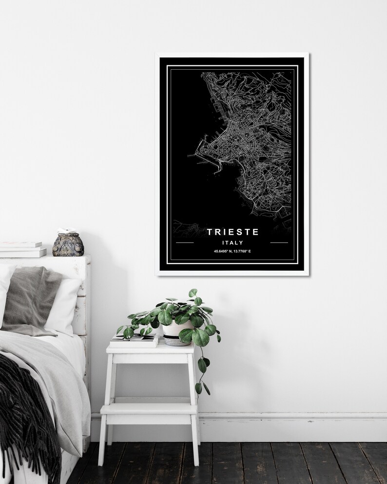 TRIESTE MAP PRINT High Res Map Map of Trieste Trieste Map - Etsy
