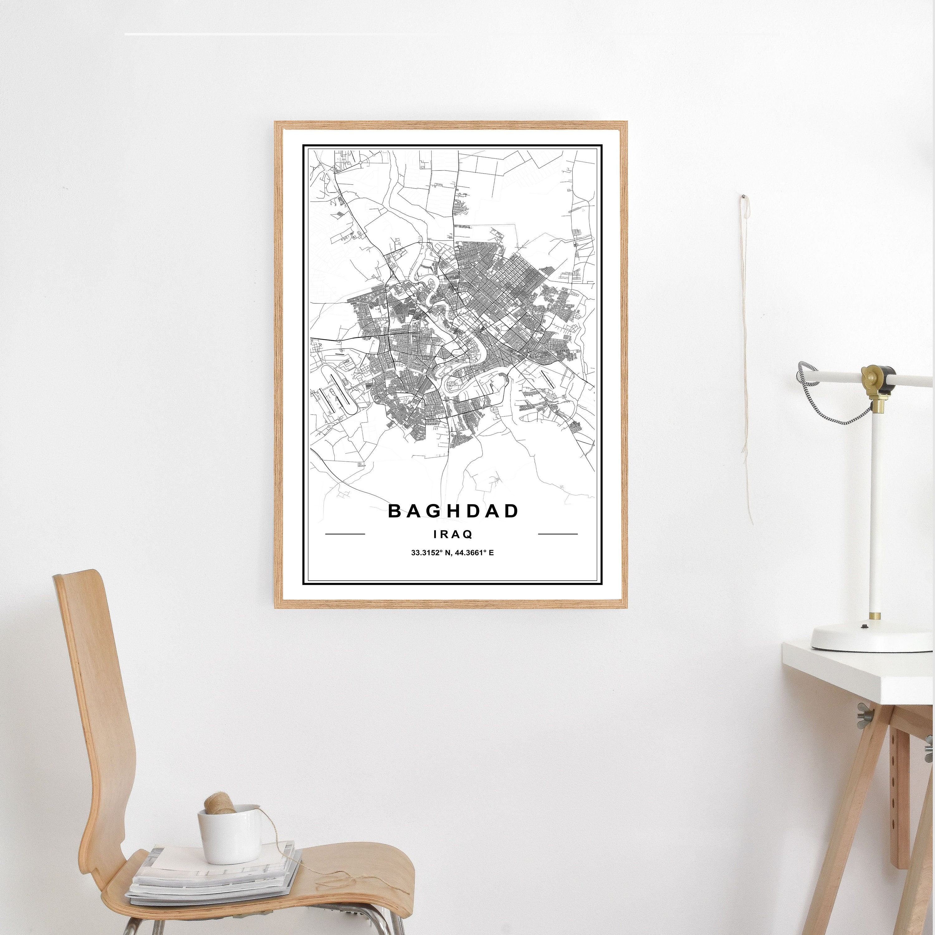 BAGHDAD MAP PRINT, High Res Map, Map of Baghdad, Baghdad Map, Baghdad ...