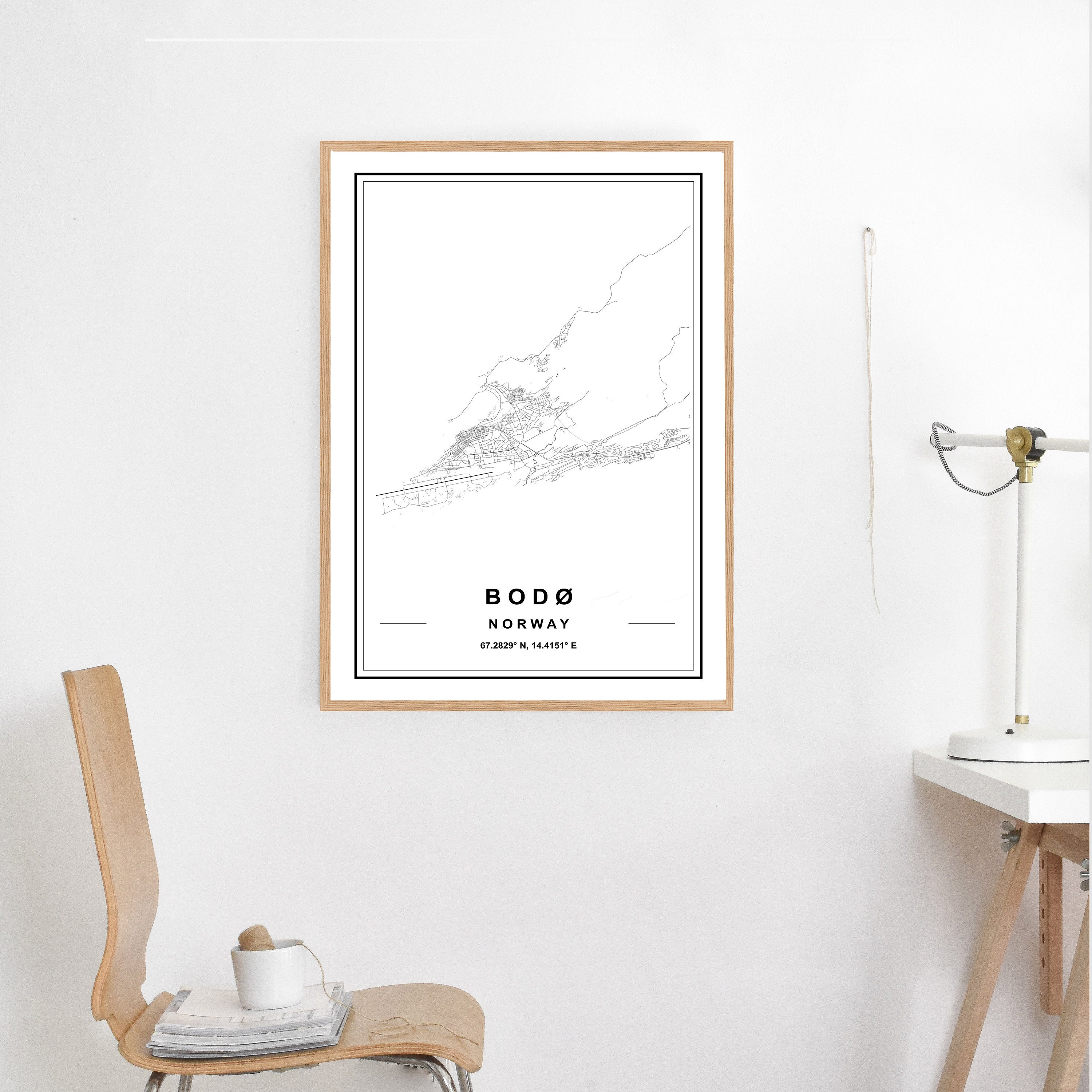 BODØ MAP PRINT High Res Map Map of Bodø Bodo City Map Bodø - Etsy