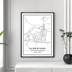 ALRESFORD MAP PRINT, High Res Map, Map of Alresford, Alresford City Map ...