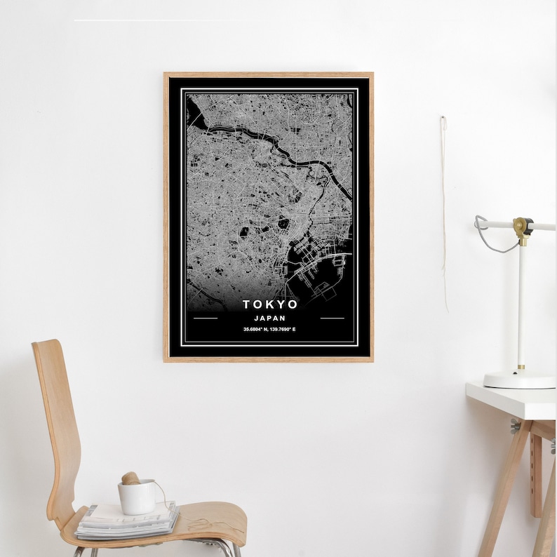 TOKYO MAP PRINT High Res Map Map of Tokyo Tokyo City Map - Etsy