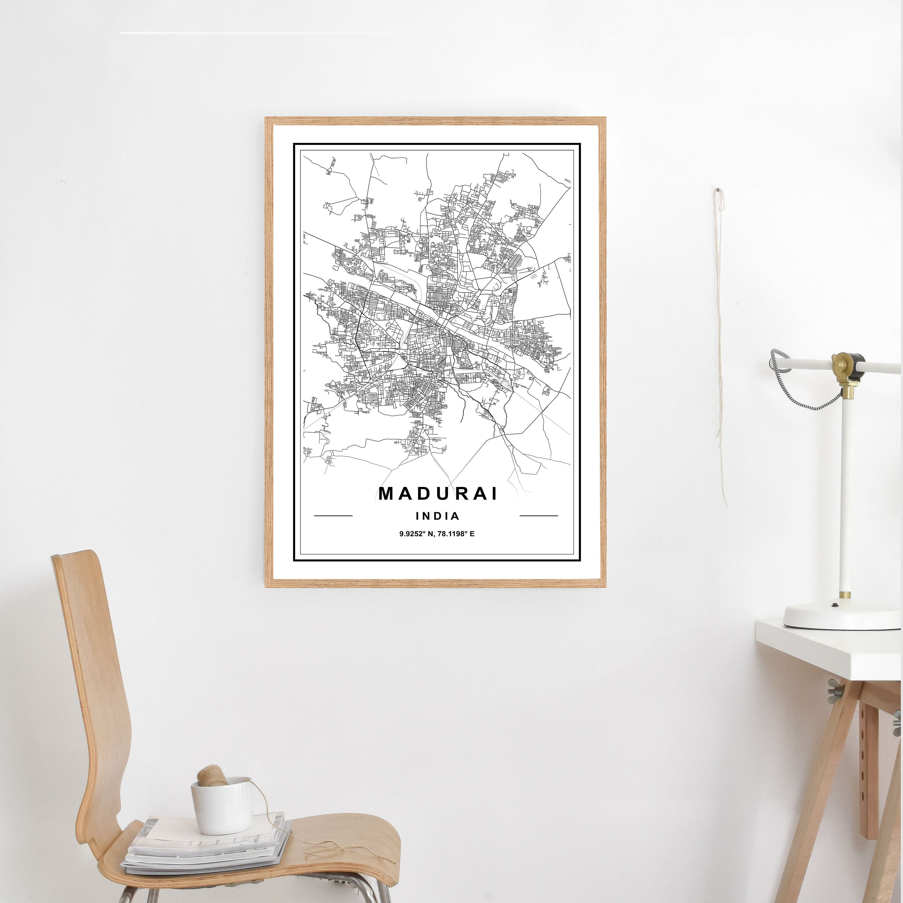 MADURAI MAP PRINT High Res Map Map of Madurai Madurai Map - Etsy UK