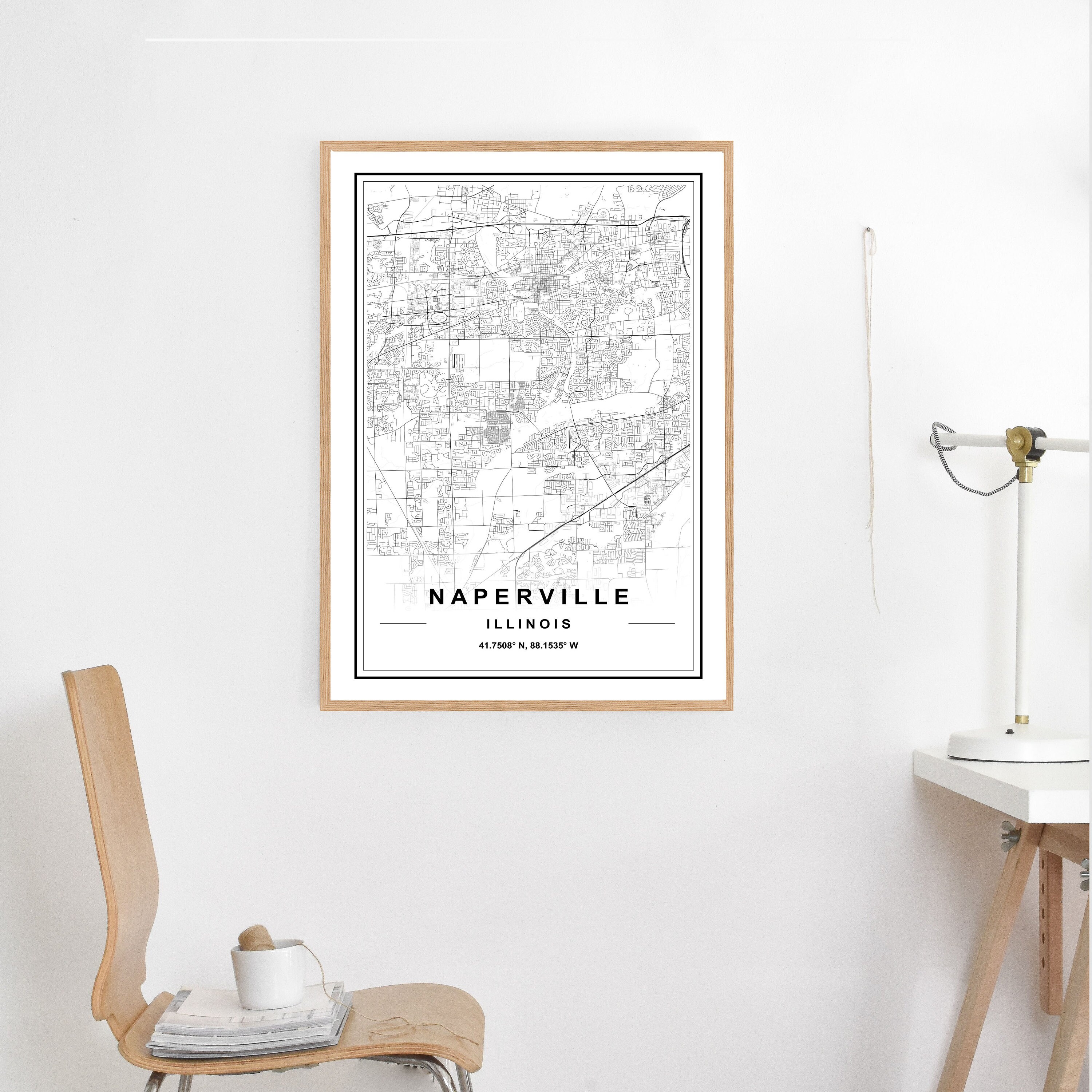 NAPERVILLE MAP PRINT High Res Map Map of Naperville - Etsy