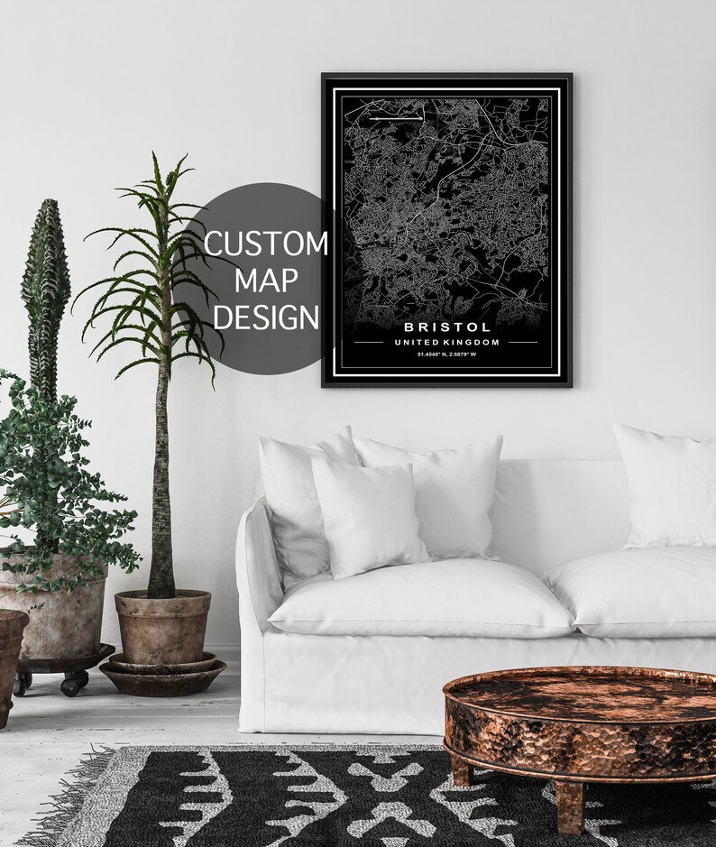 CUSTOM MAP PRINT Custom Map Custom City Map Custom Map Art - Etsy