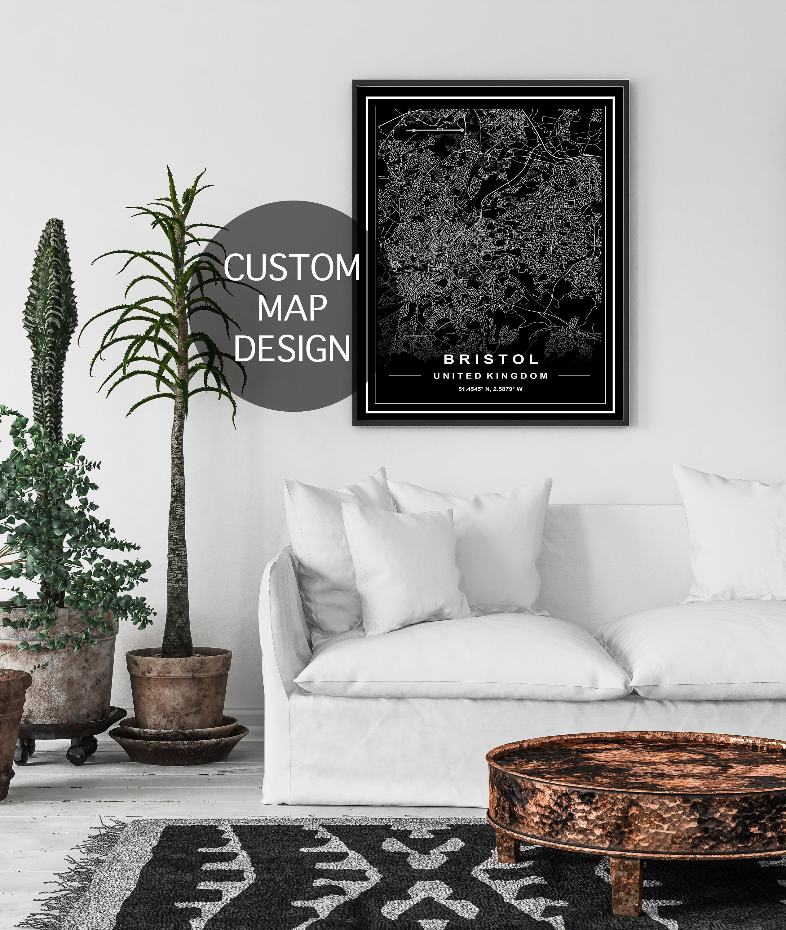 CUSTOM MAP PRINT Custom Map Custom City Map Custom Map Art - Etsy