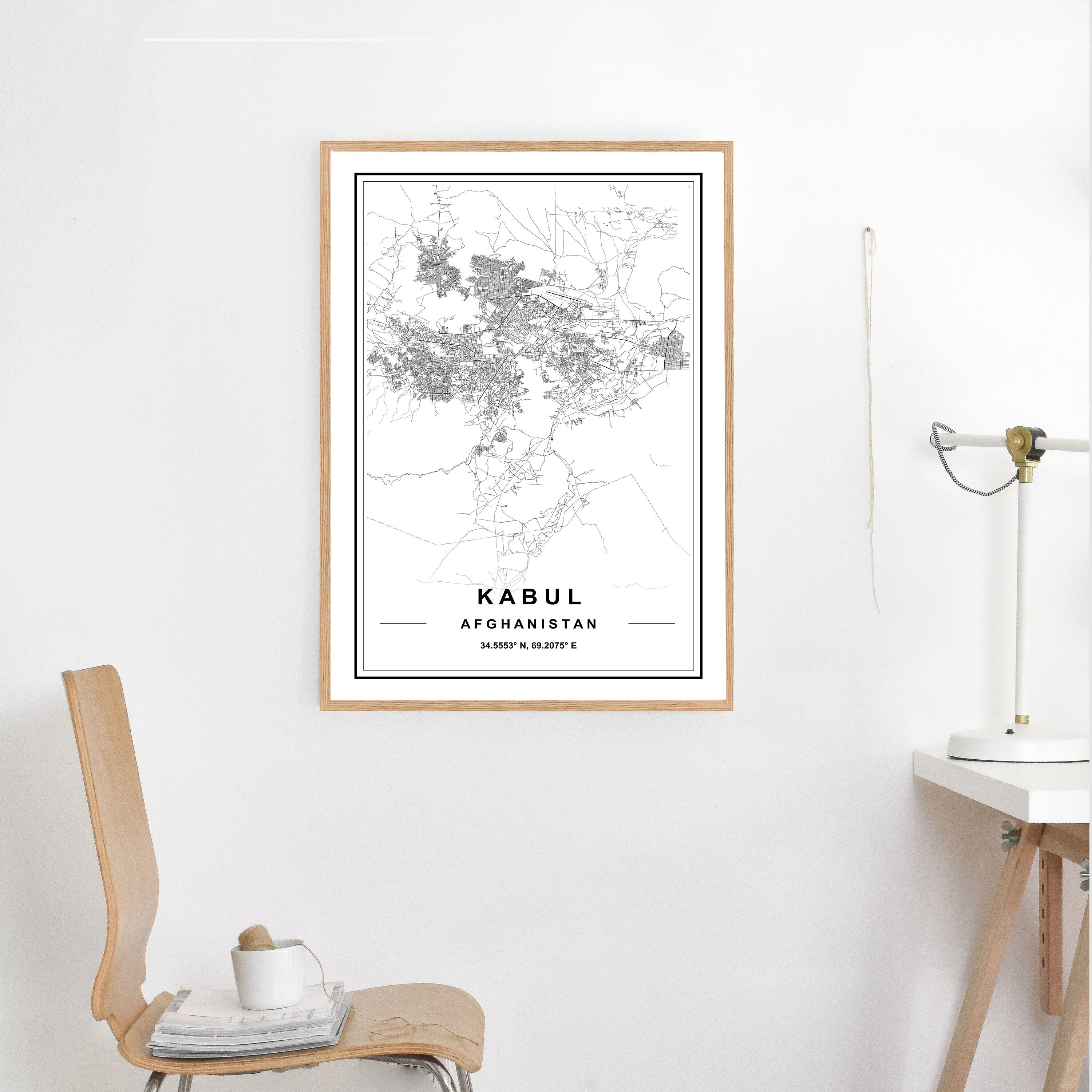 KABUL MAP PRINT, High Res Map, Map of Kabul, Kabul Street Map, Kabul ...