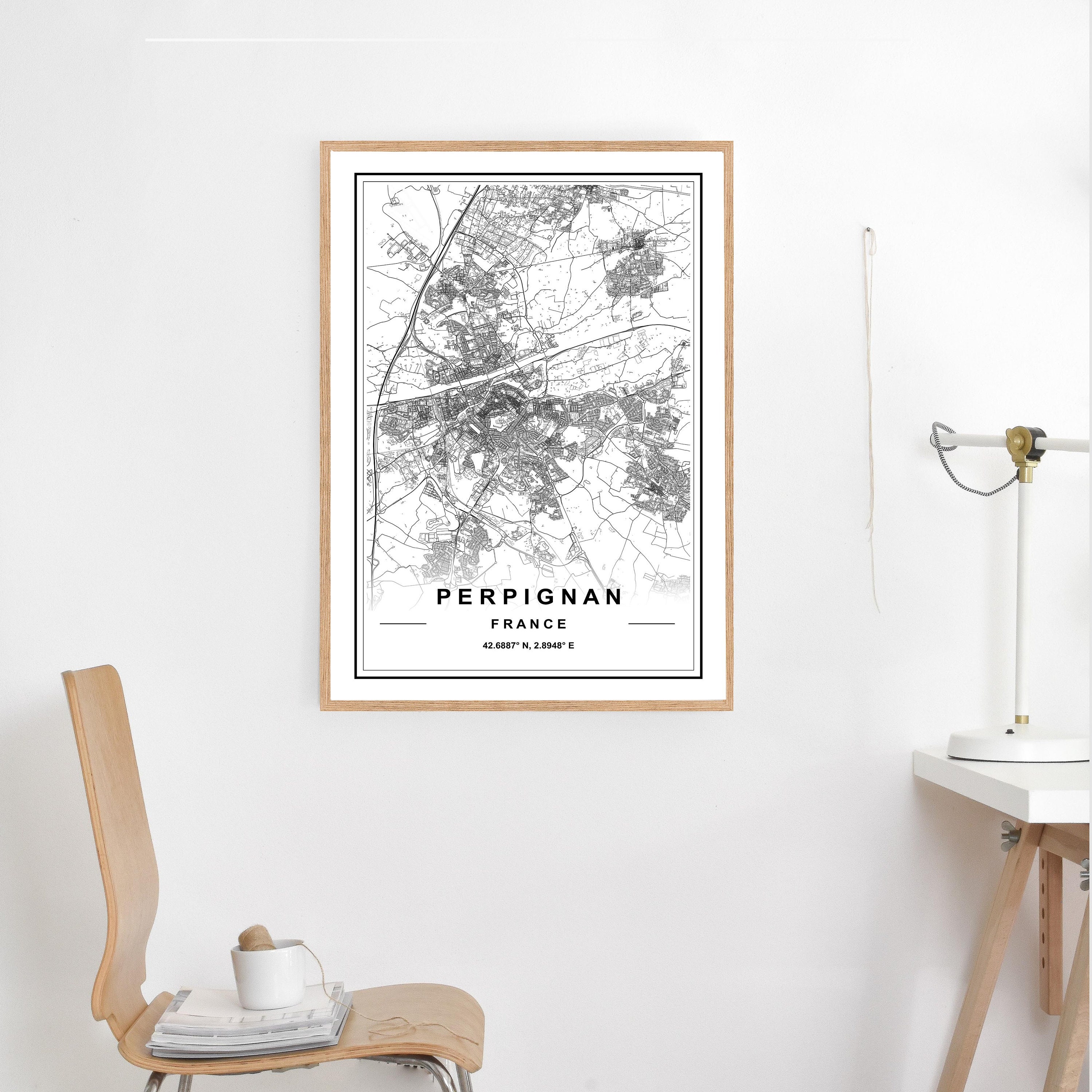 PERPIGNAN MAP PRINT, High Res Download, Carte de Perpignan, Perpignan ...