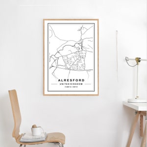 ALRESFORD MAP PRINT, High Res Map, Map of Alresford, Alresford City Map ...