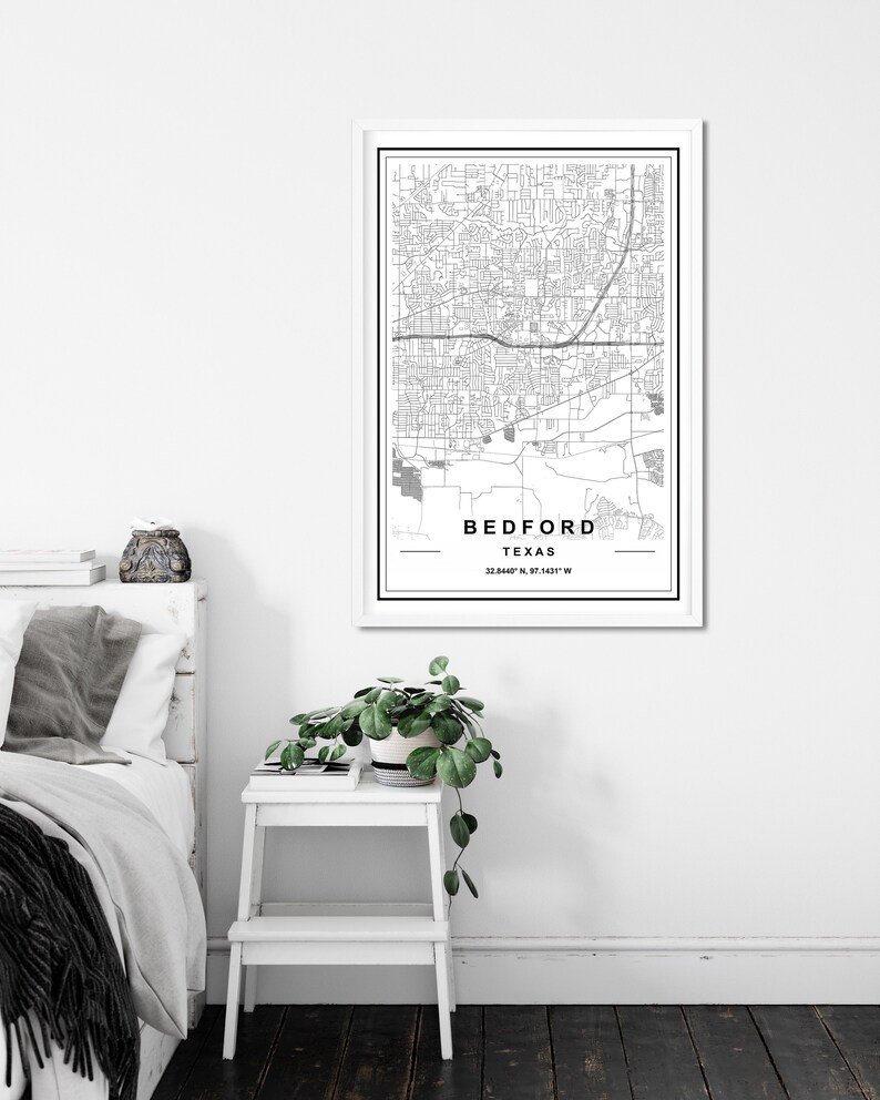 BEDFORD MAP DOWNLOAD High Res Map Map of Bedford Bedford - Etsy Canada
