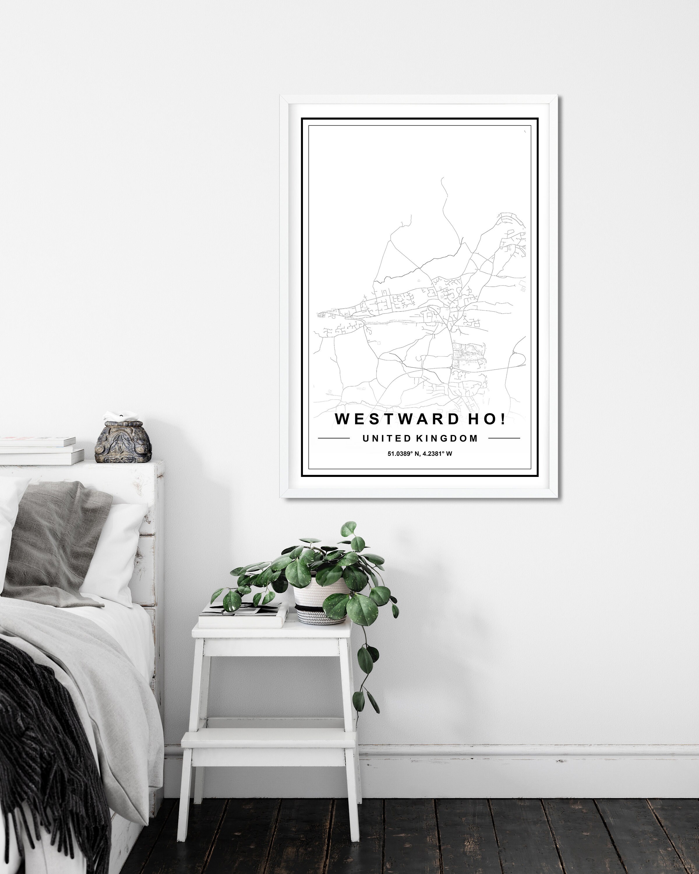 WESTWARD HO MAP High Res Map Map of Westward Ho Westward - Etsy UK