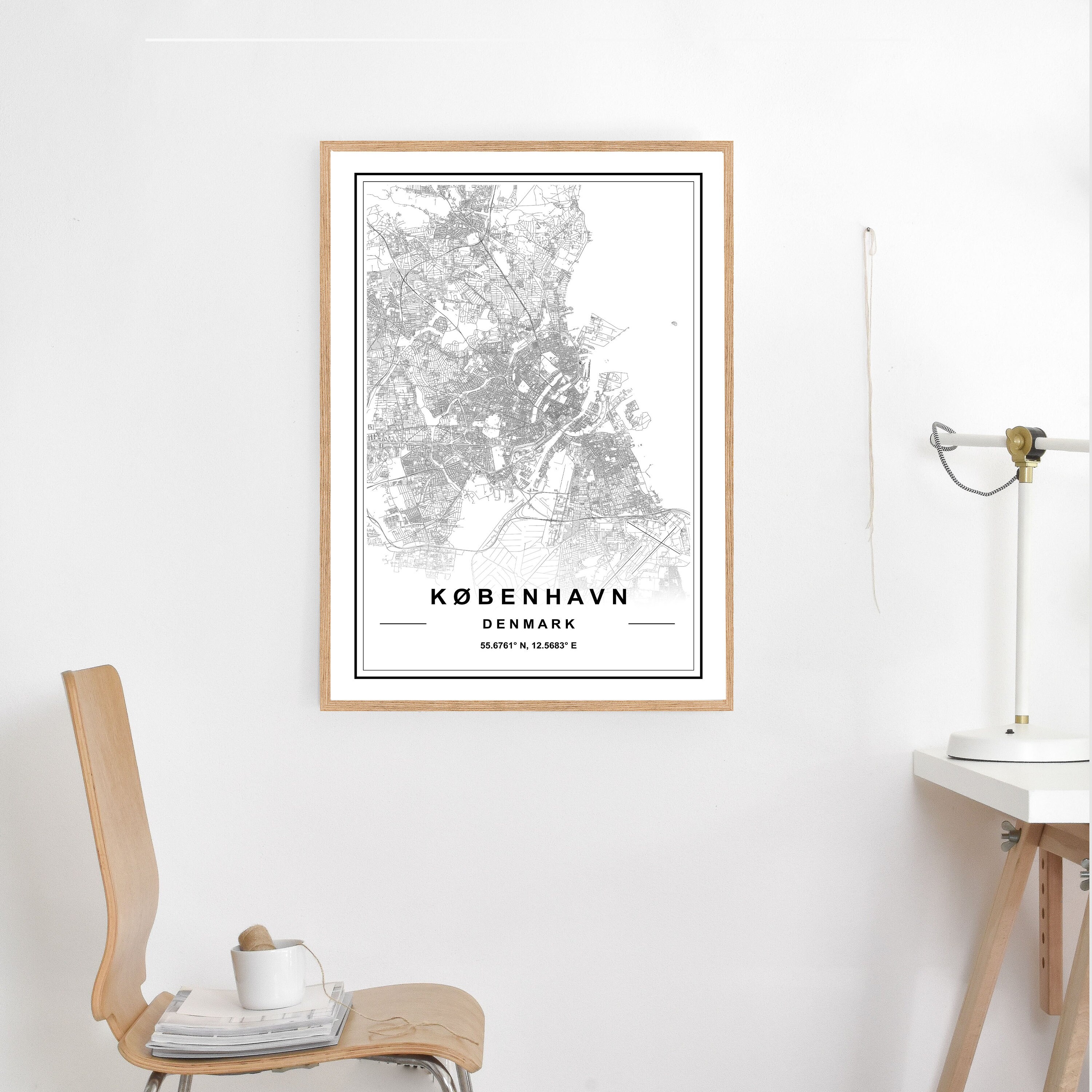 KOBENHAVN MAP PRINT, High Res Map, Map of Kobenhavn, Copenhagen City ...