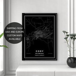 CODY MAP PRINT High Res Map Map of Cody Cody City Map Cody - Etsy