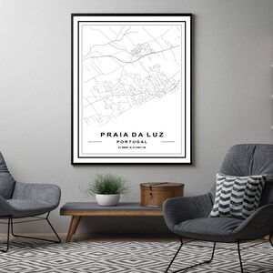 PRAIA DA LUZ Map Print, High Res Download, Map of Luz, Digital Map, Luz ...