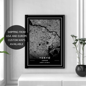 TOKYO MAP PRINT, High Res Map, Map of Tokyo, Tokyo City Map, Tokyo ...