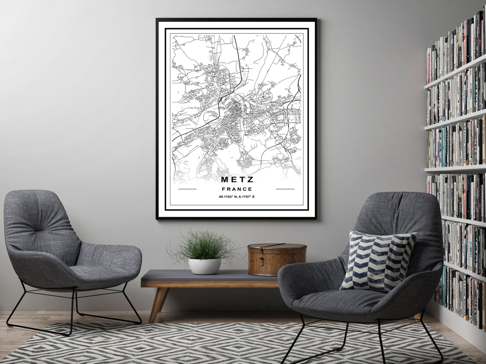 METZ MAP PRINT High Res Map Map of Metz Metz City Map Metz - Etsy