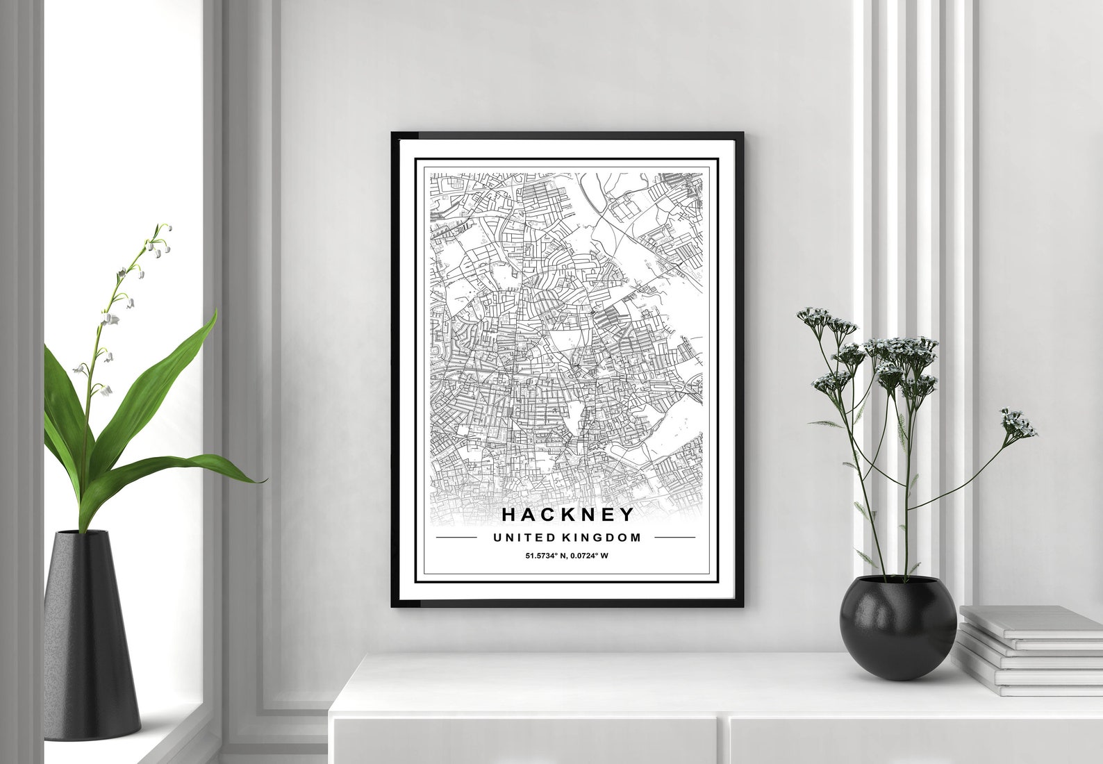 HACKNEY MAP PRINT High Res Map Map of Hackney Hackney City - Etsy