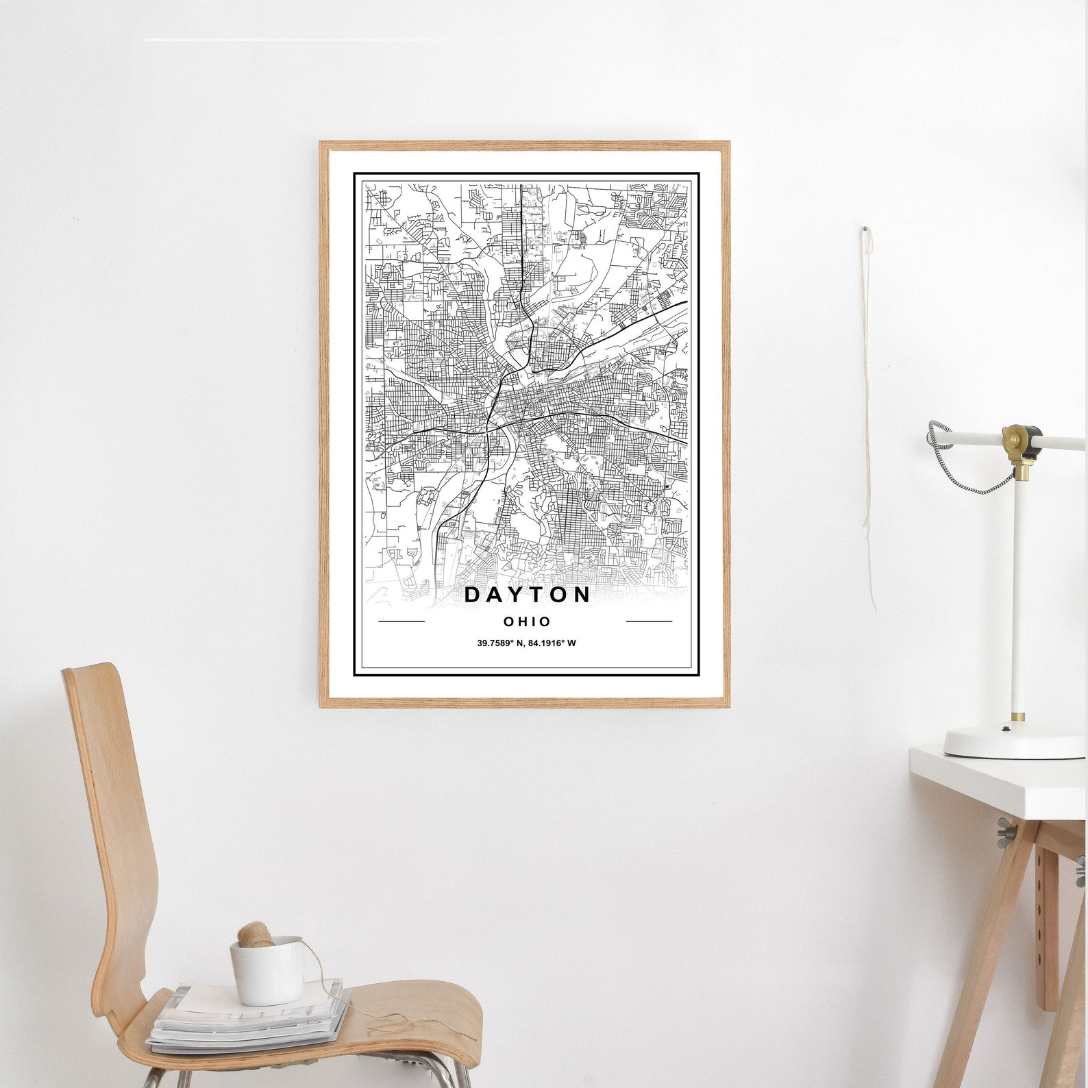 DAYTON MAP PRINT High Res Map Map of Dayton Dayton City - Etsy