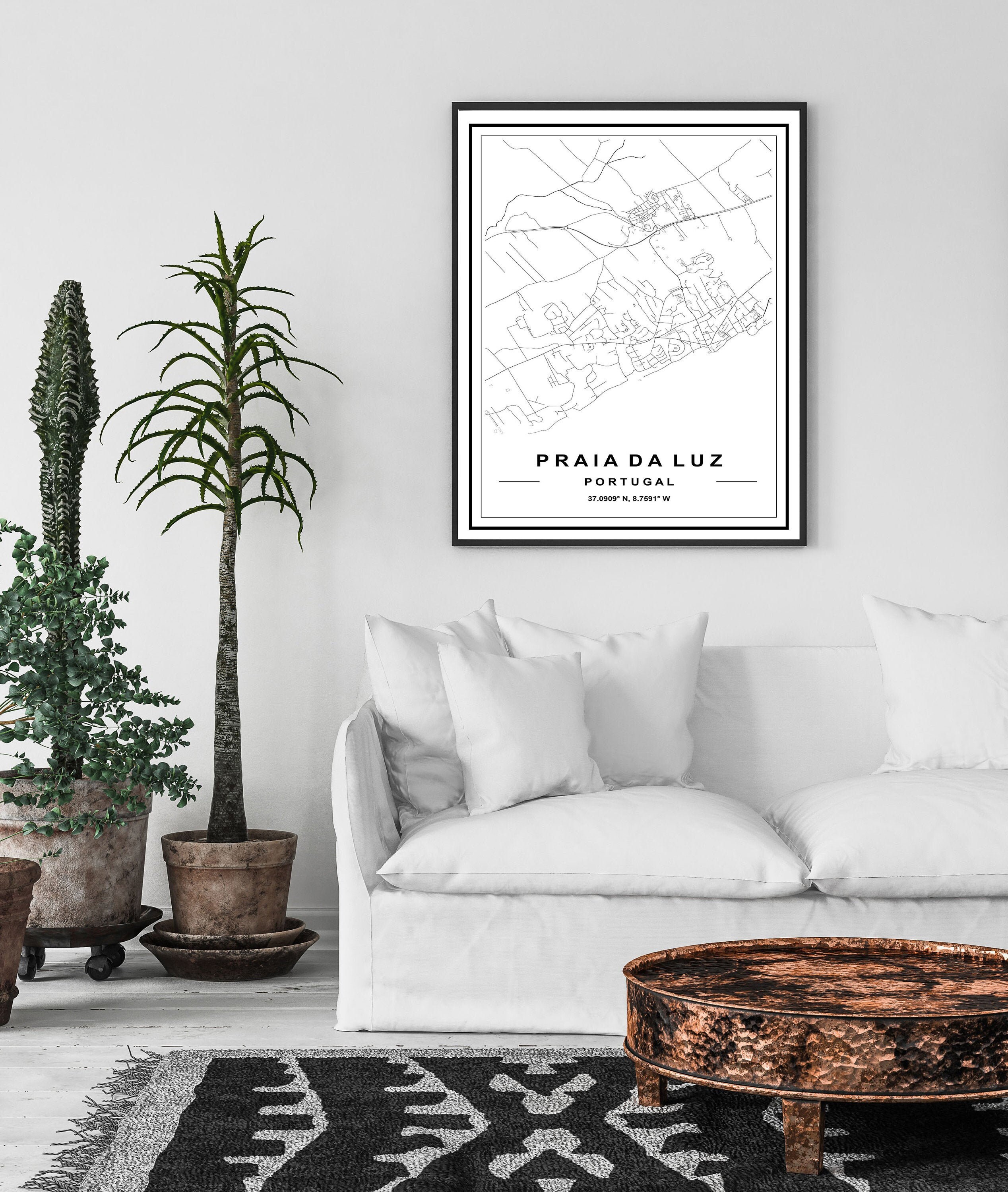 PRAIA DA LUZ Map Print High Res Download Map of Luz Digital - Etsy