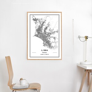 LIMA MAP PRINT High Res Download Map of Lima Lima Map Lima | Etsy