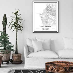 COLOMBO MAP PRINT, High Res Download, Map of Colombo, Colombo City Map ...