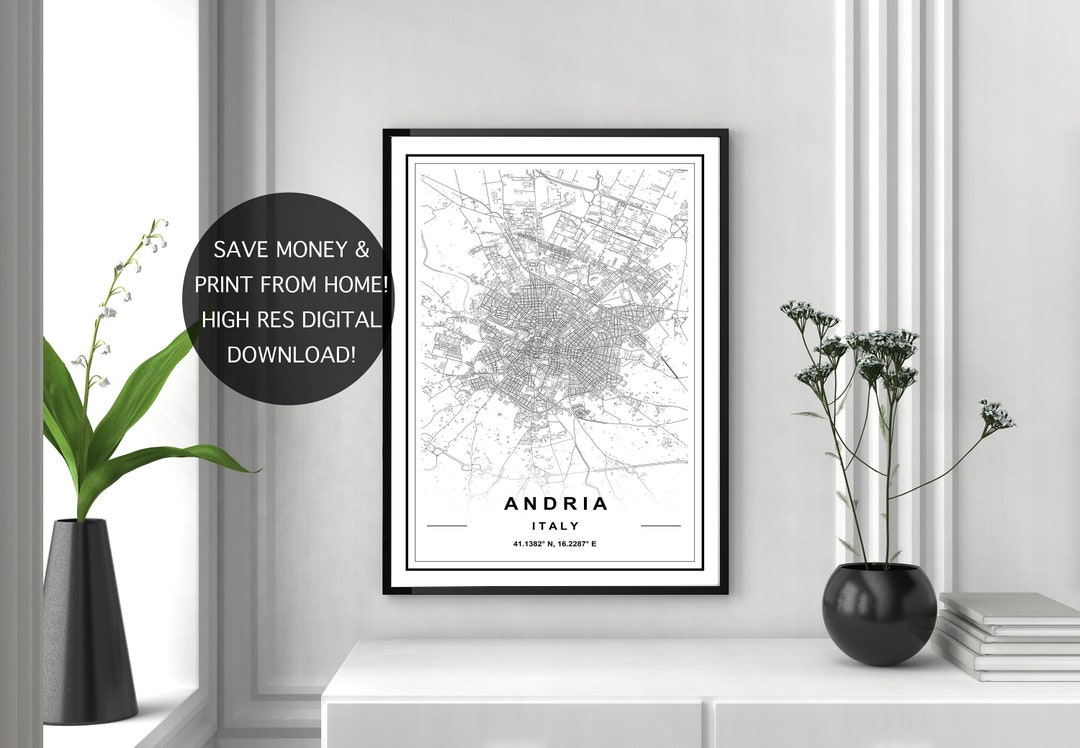 ANDRIA MAP PRINT High Res Map Map of Andria Andria Map - Etsy
