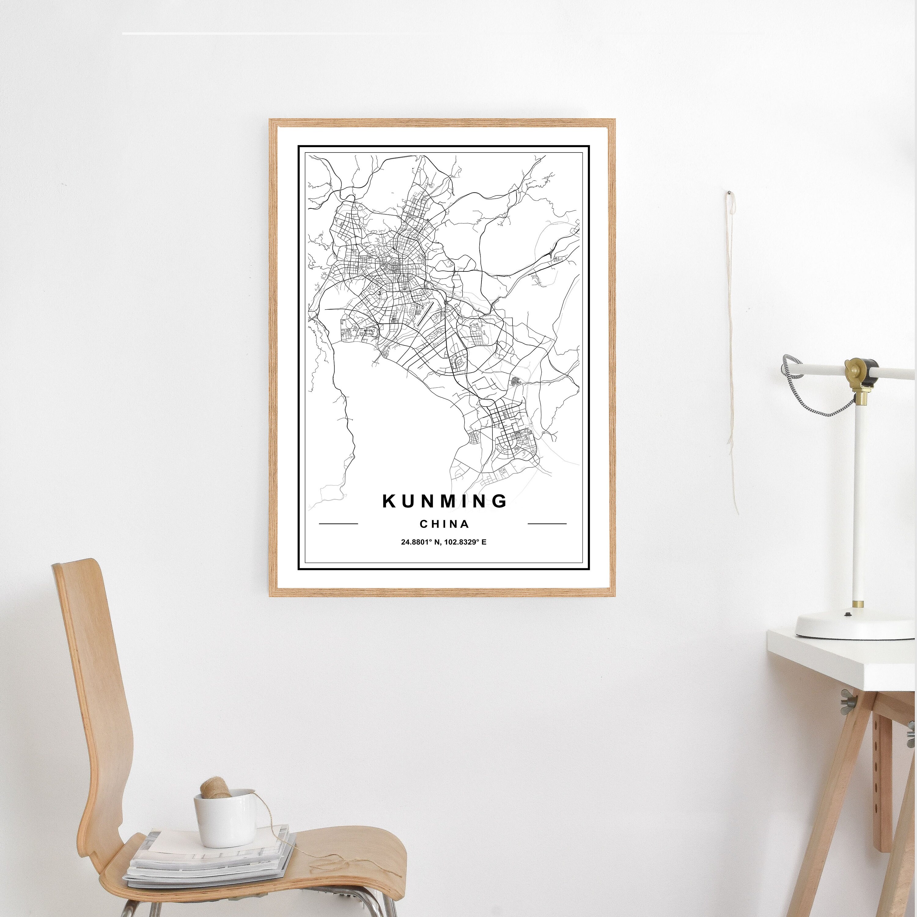KUNMING MAP PRINT High Res Map Map of Kunming Kunming - Etsy New Zealand