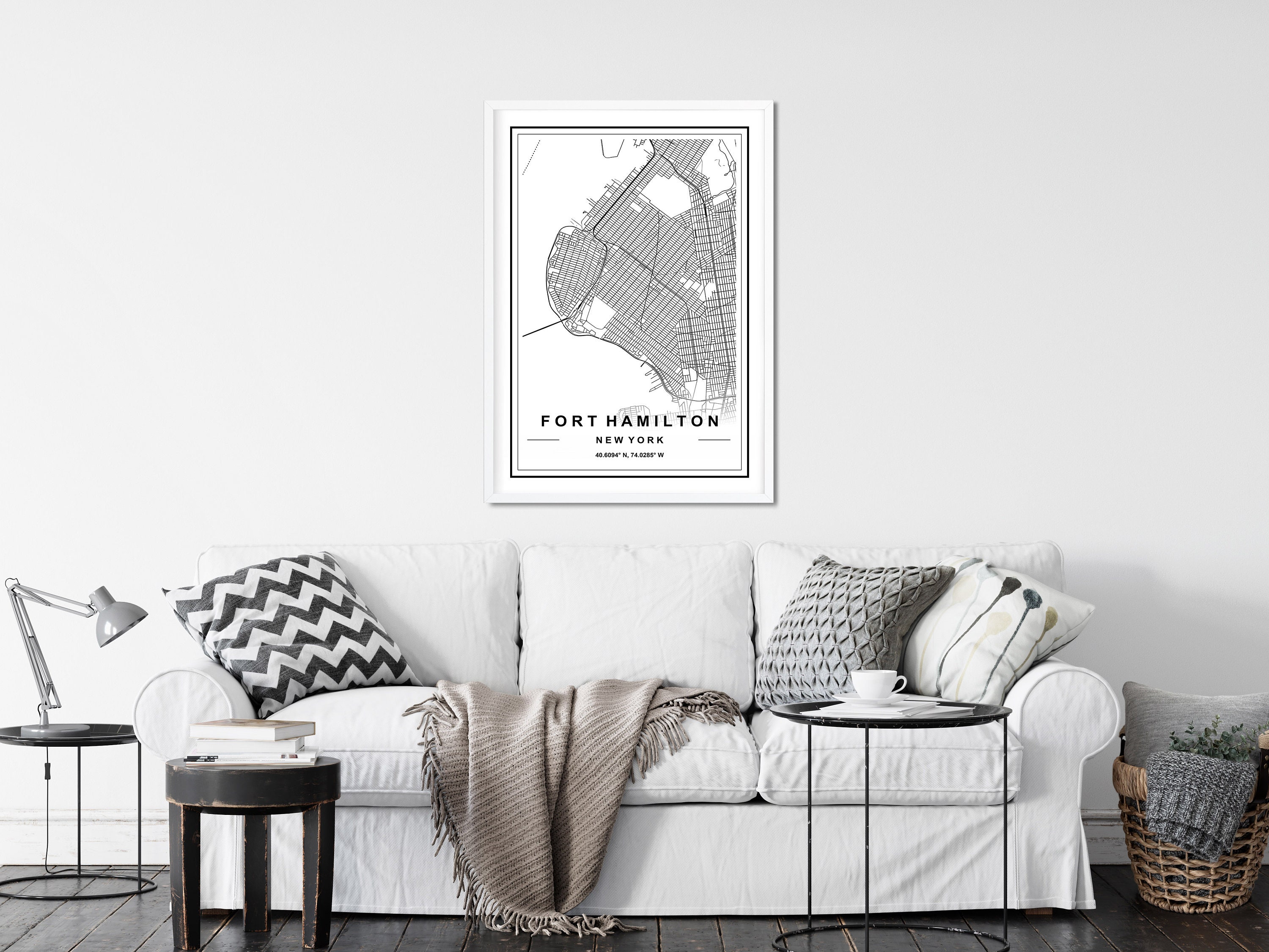 FORT HAMILTON MAP High Res Map Map of Fort Hamilton New - Etsy