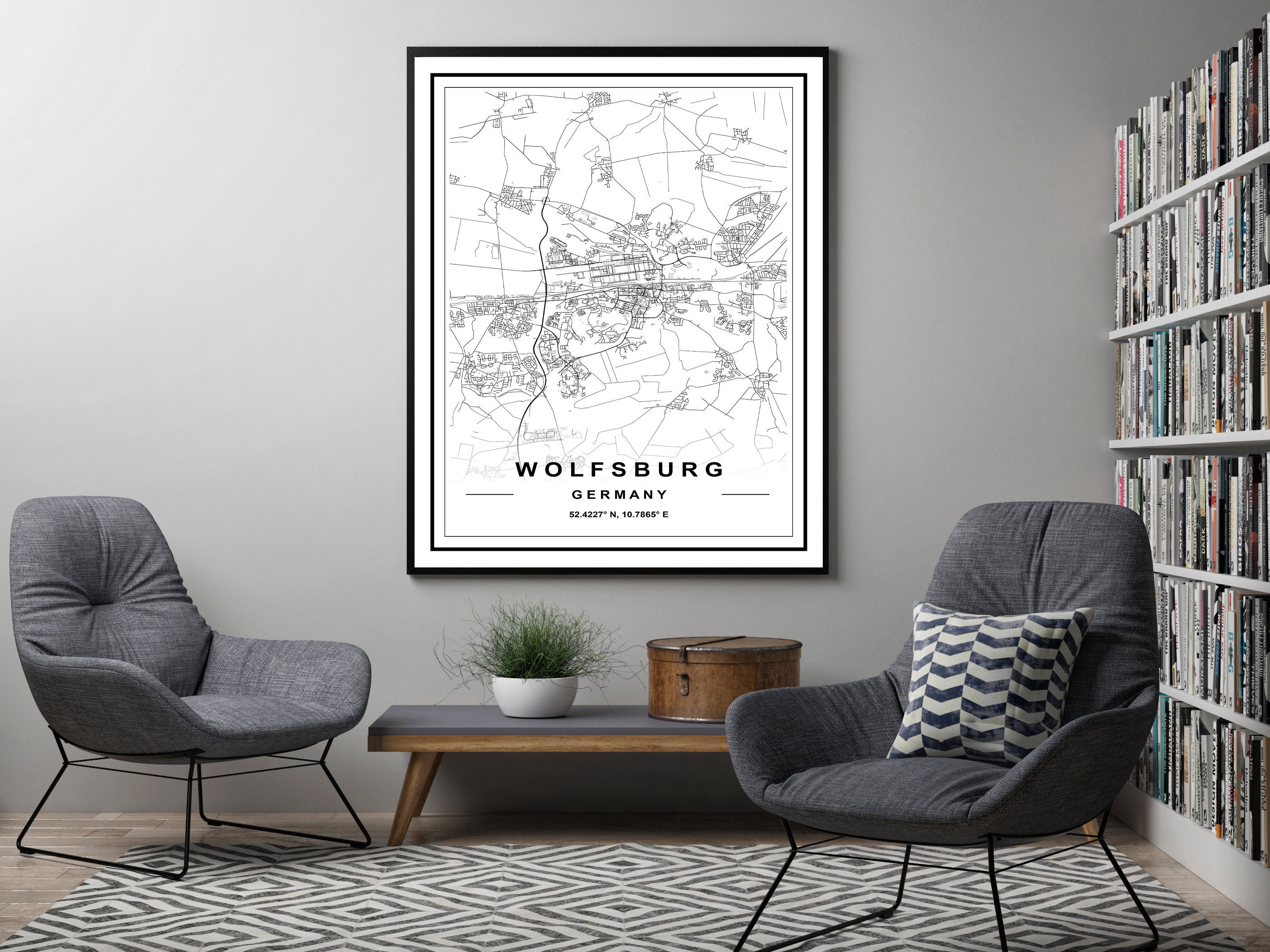 WOLFSBURG MAP PRINT High Res Map Map of Wolfsburg Wolfsburg - Etsy
