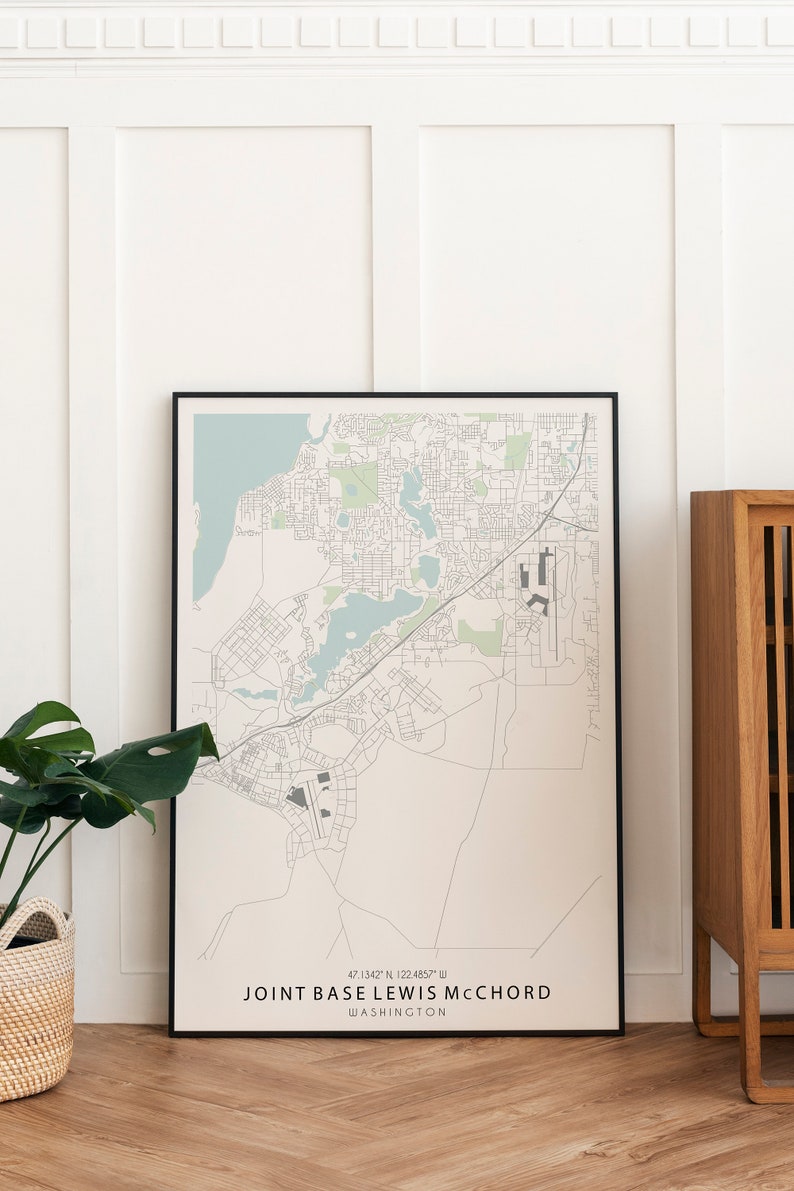 Joint Base Lewis Mcchord Map Print, Map of Mcchord A F B, Joint Base ...
