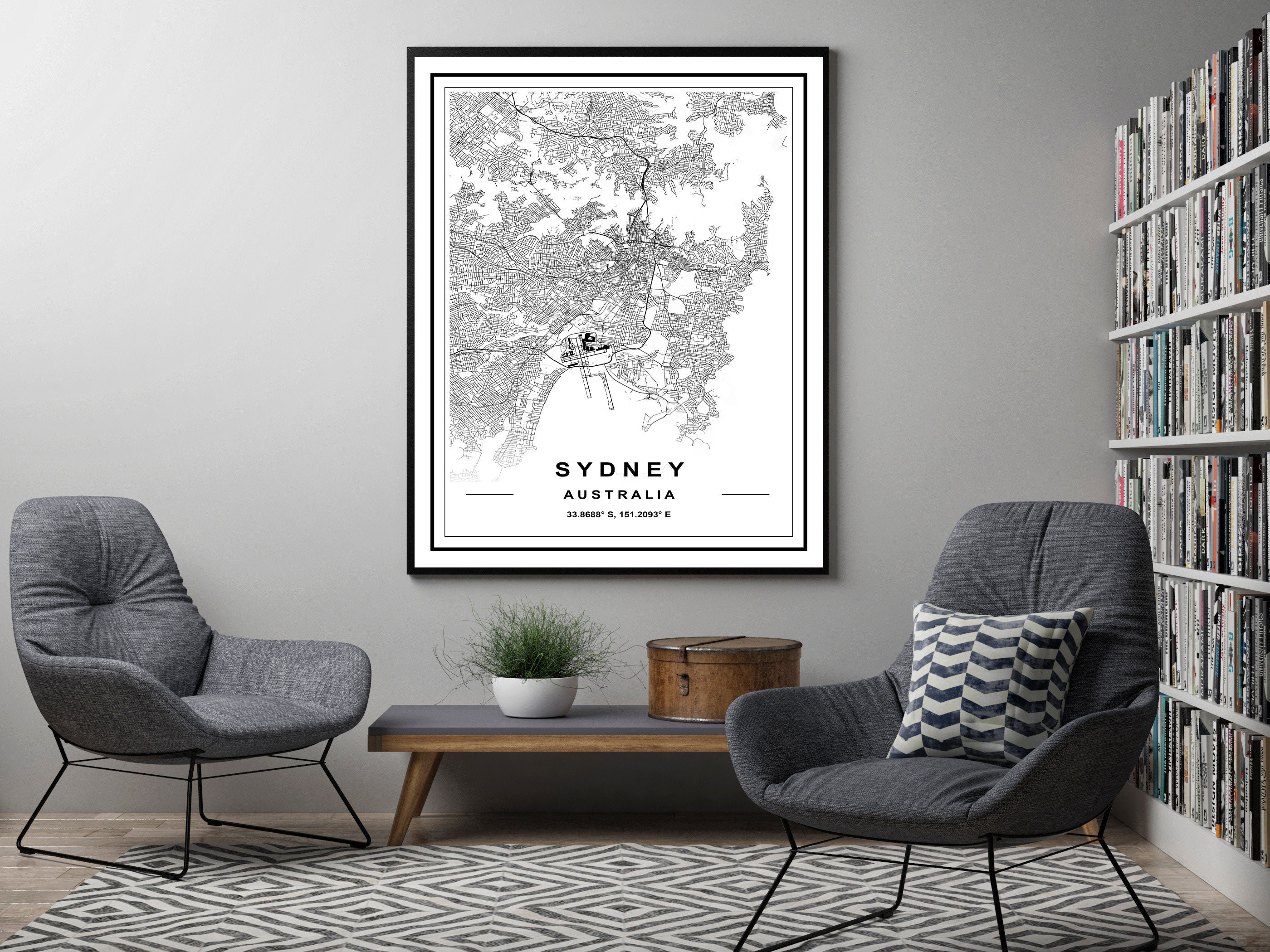 SYDNEY MAP PRINT High Res Map Download Map of Sydney Sydney - Etsy