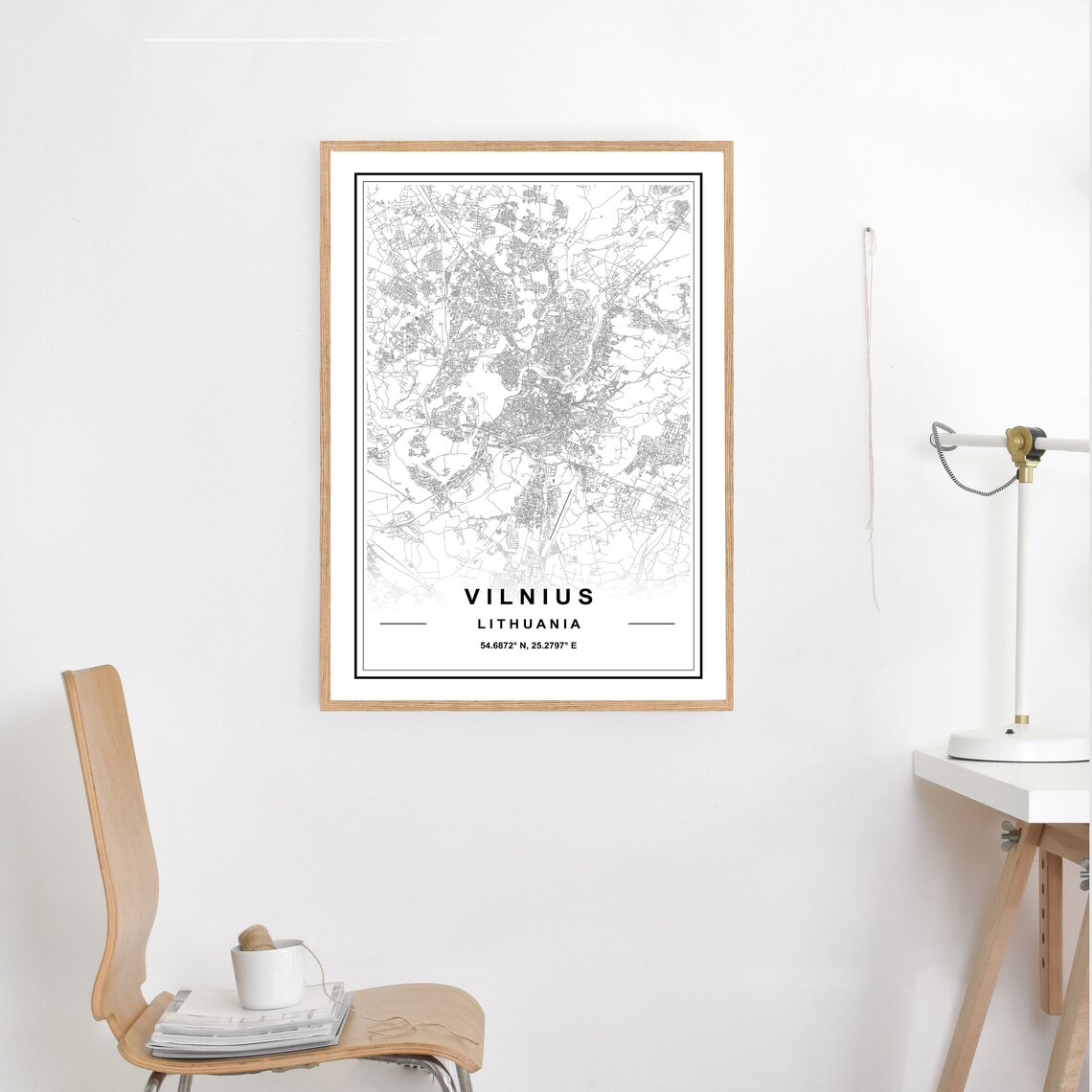 VILNIUS MAP PRINT High Res Map Map of Vilnius Vilnius City - Etsy