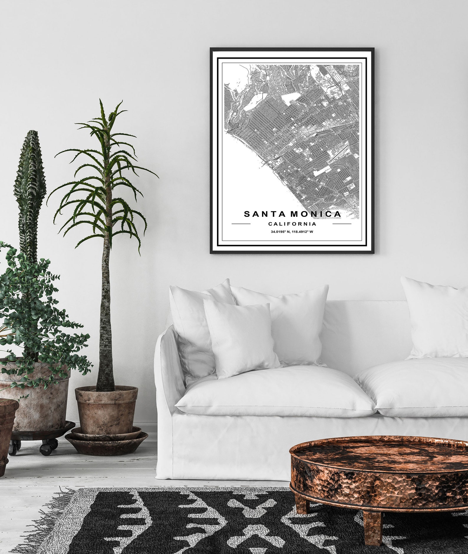 SANTA MONICA MAP High Res Download Map of Santa Monica Map - Etsy