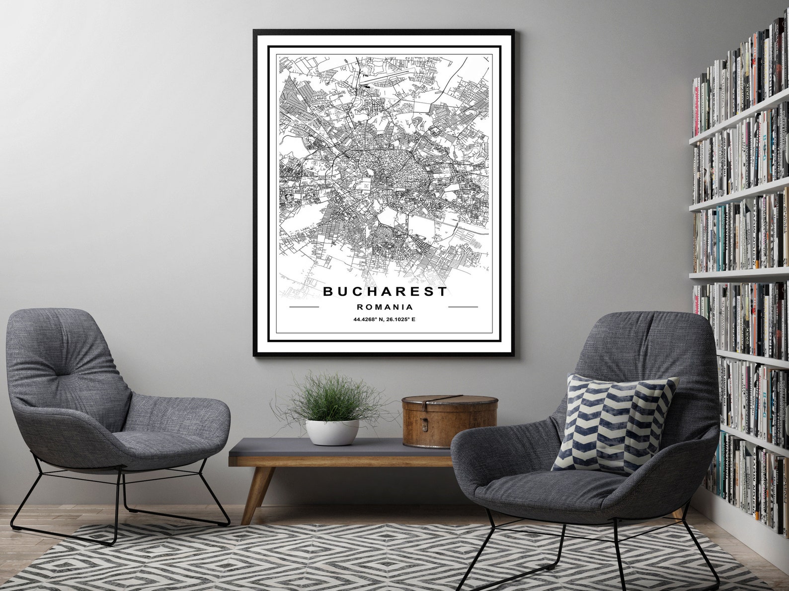 BUCHAREST MAP PRINT, High Res Map Print, Map of Bucharest, Bucharest ...