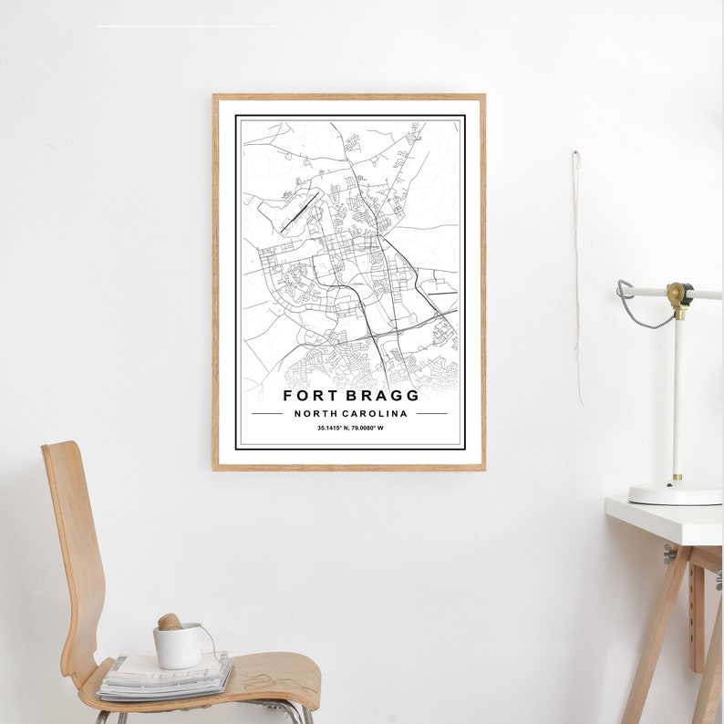FORT BRAGG MAP High Res Map Map of Fort Bragg Fort Bragg - Etsy