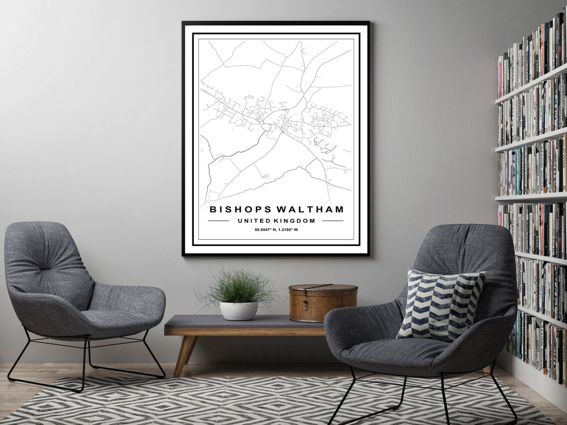 BISHOPS WALTHAM MAP, High Res Download, Carte des évêques Waltham ...