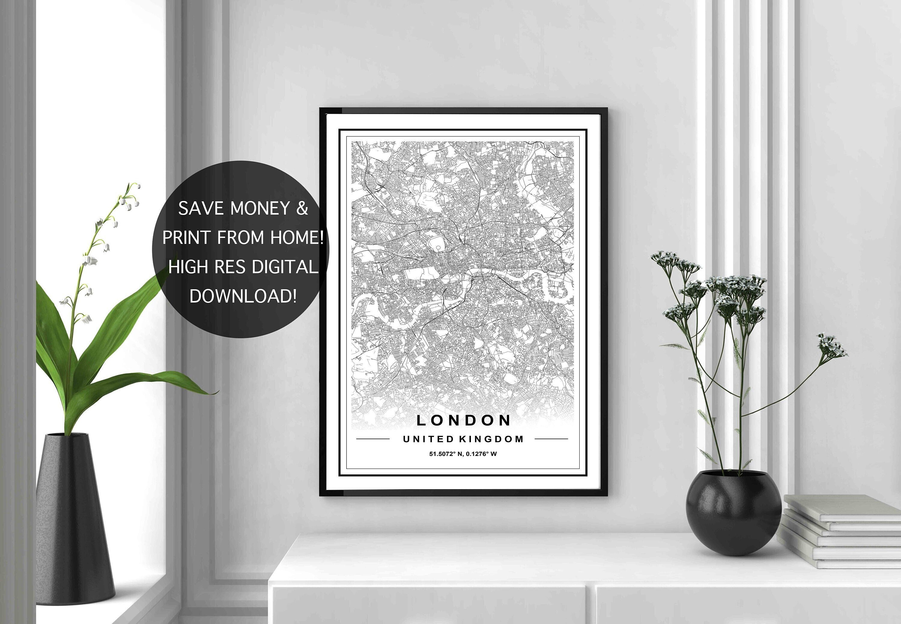 LONDON MAP, High Res Map, Map of London, London City Map, London Map ...