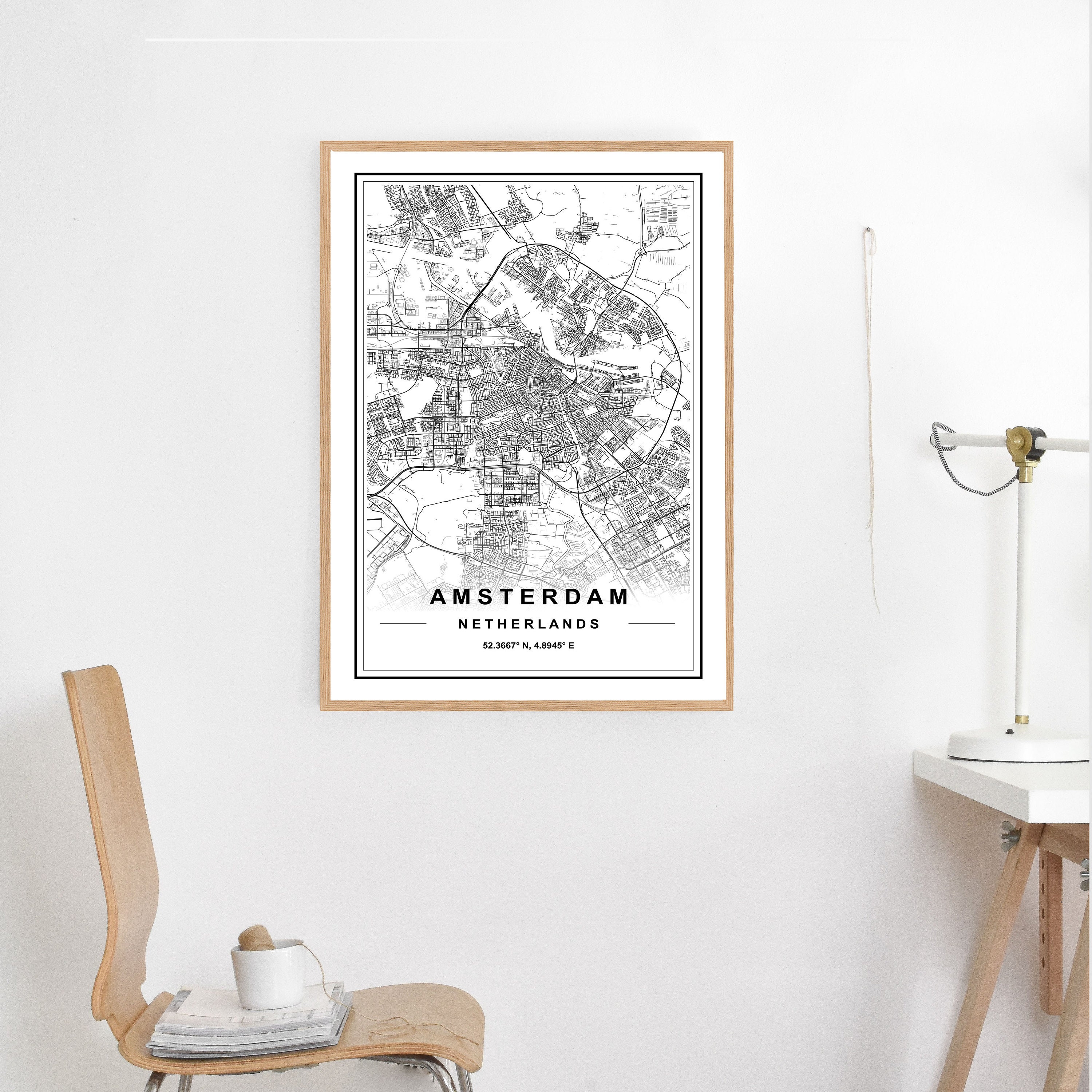 AMSTERDAM MAP PRINT High Res Map Map of Amsterdam Amsterdam - Etsy