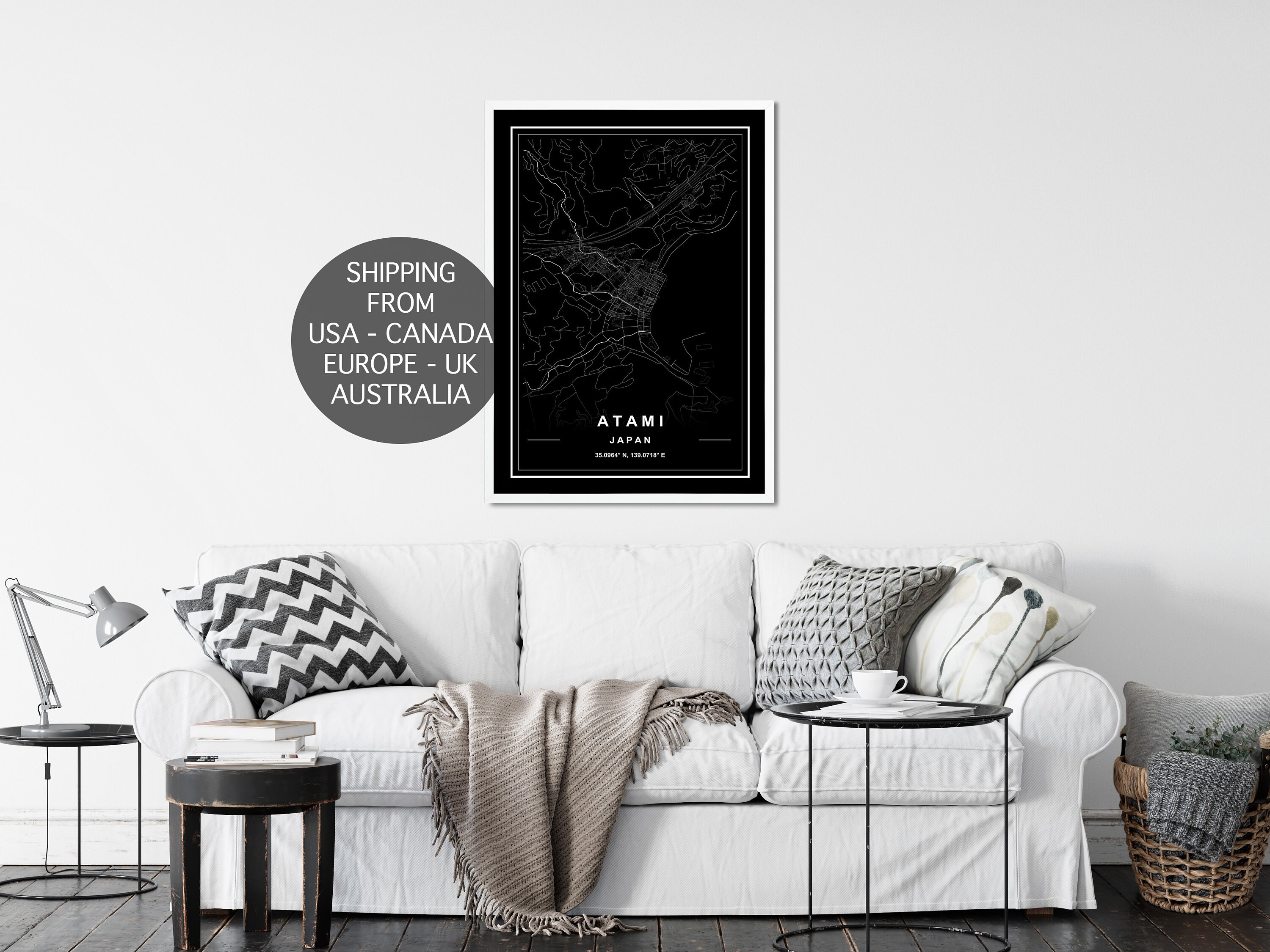 ATAMI MAP PRINT High Res Map Map of Atami Atami Map Poster - Etsy