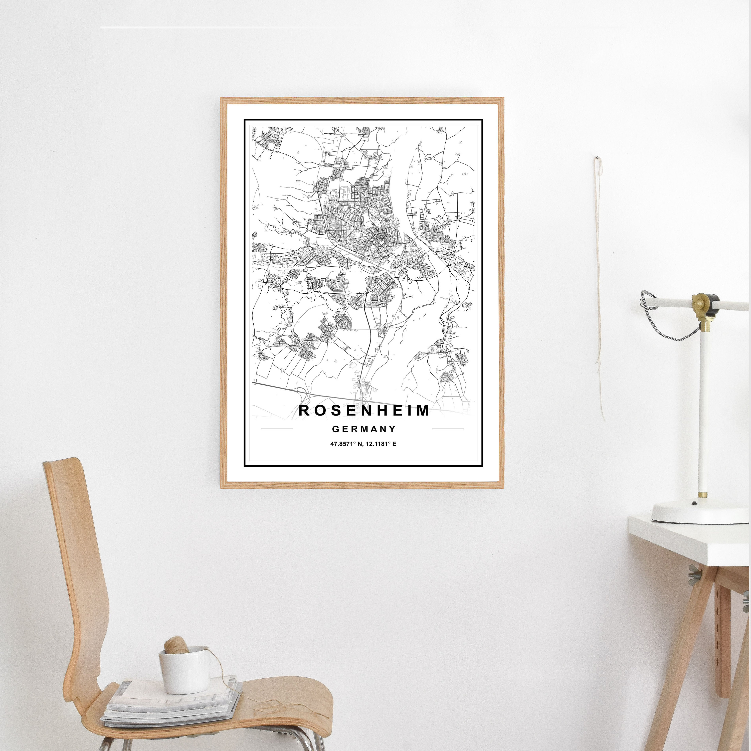 ROSENHEIM MAP PRINT High Res Map Map of Rosenheim Rosenheim - Etsy UK