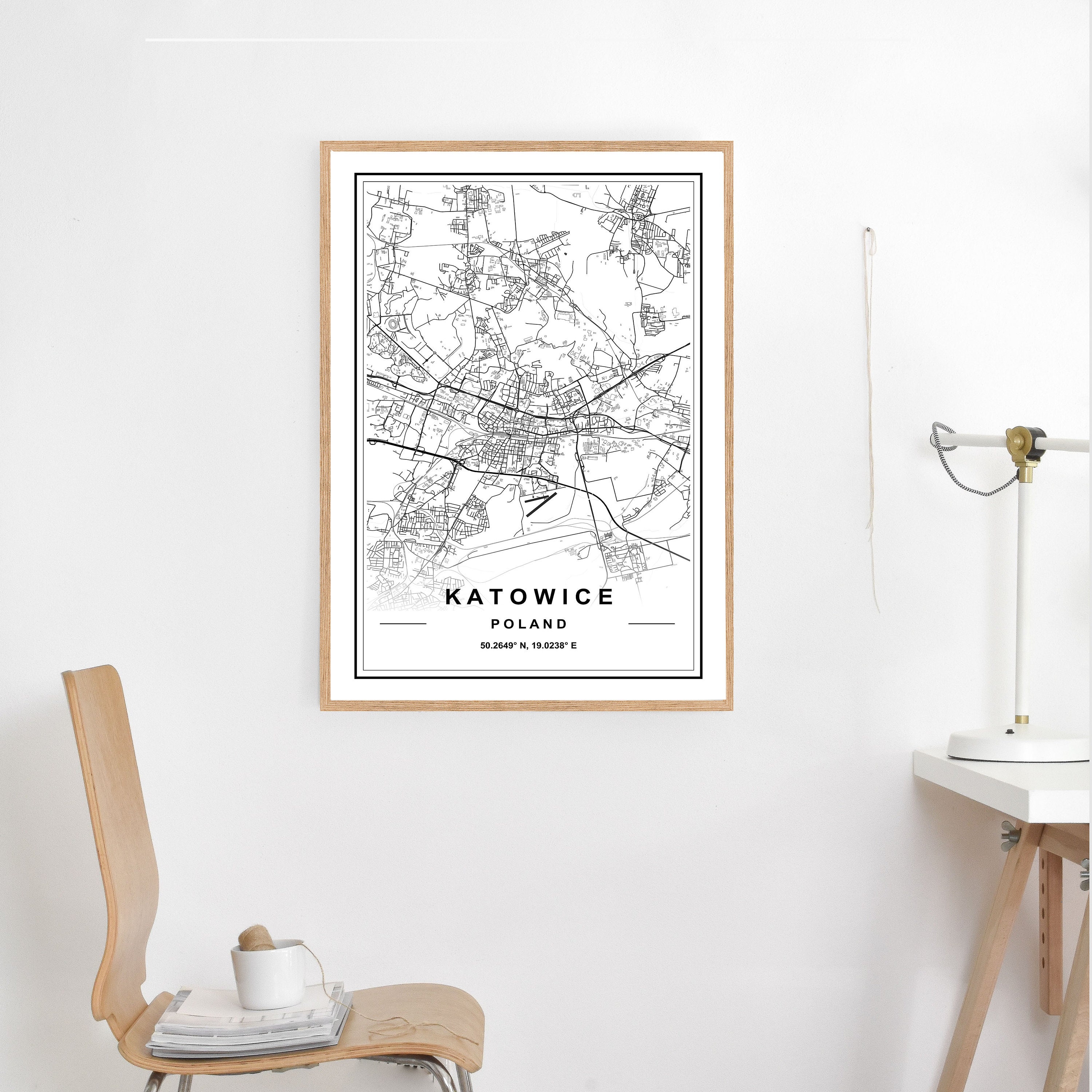 KATOWICE MAP PRINT High Res Map Map of Katowice Katowice - Etsy
