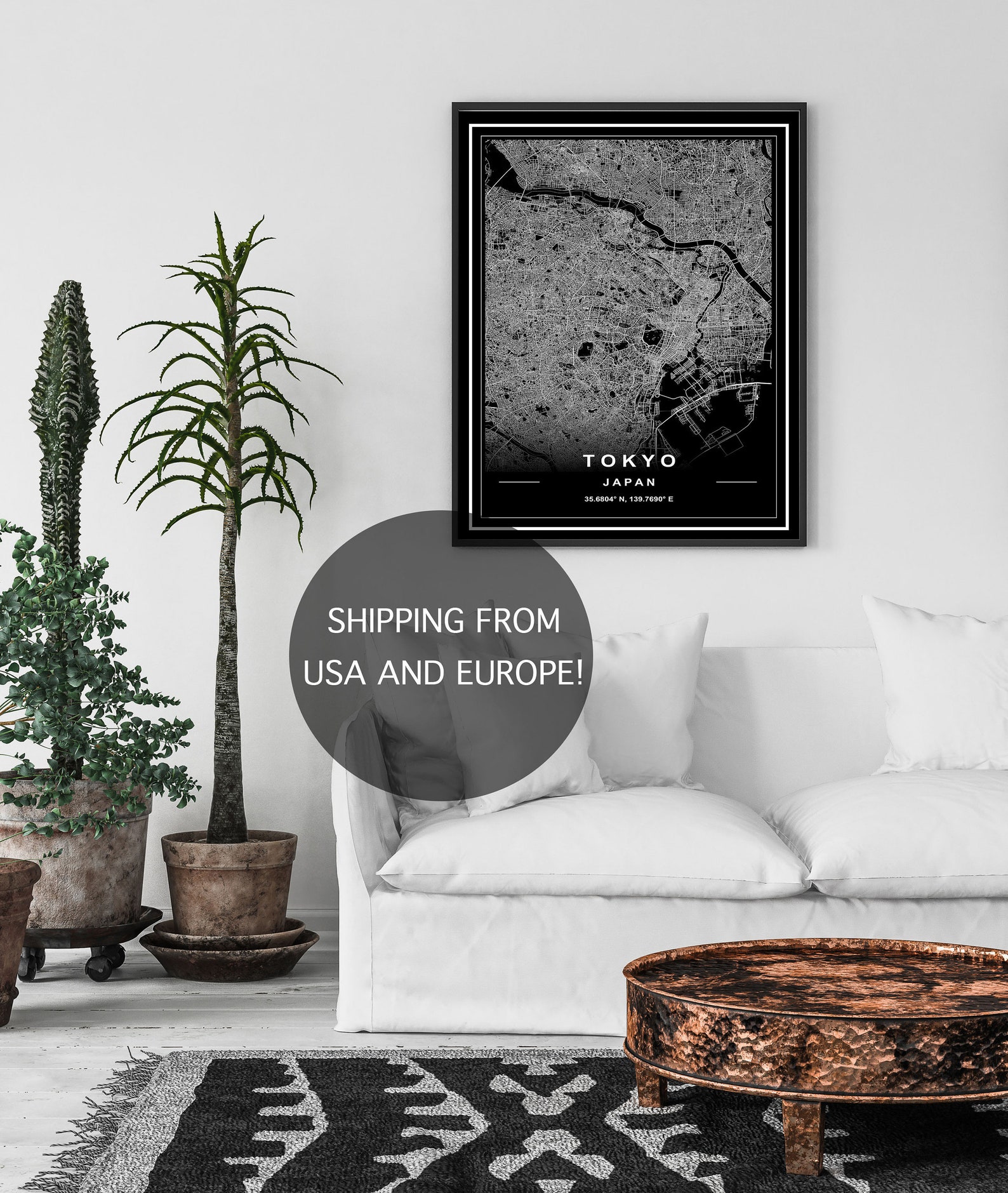 TOKYO MAP PRINT High Res Map Map of Tokyo Tokyo City Map | Etsy