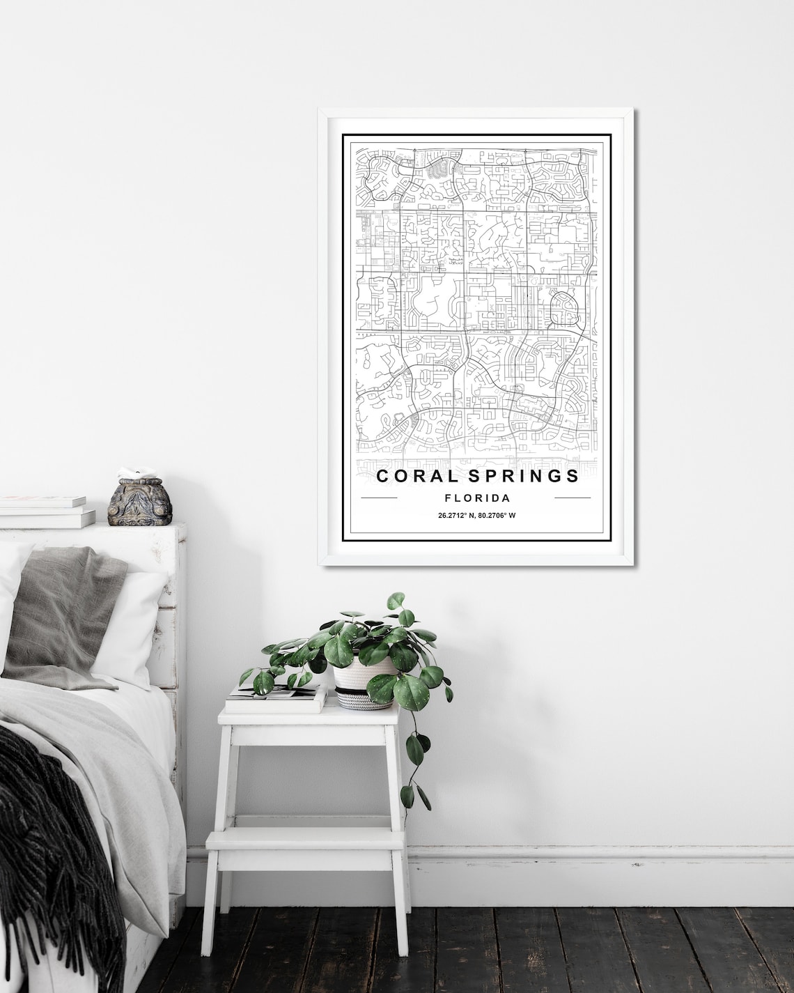 CORAL SPRINGS MAP High Res Map Map of Coral Springs Coral - Etsy