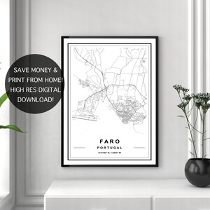 FARO MAP PRINT, High Res Download, Map of Faro, Faro City Map, Digital ...